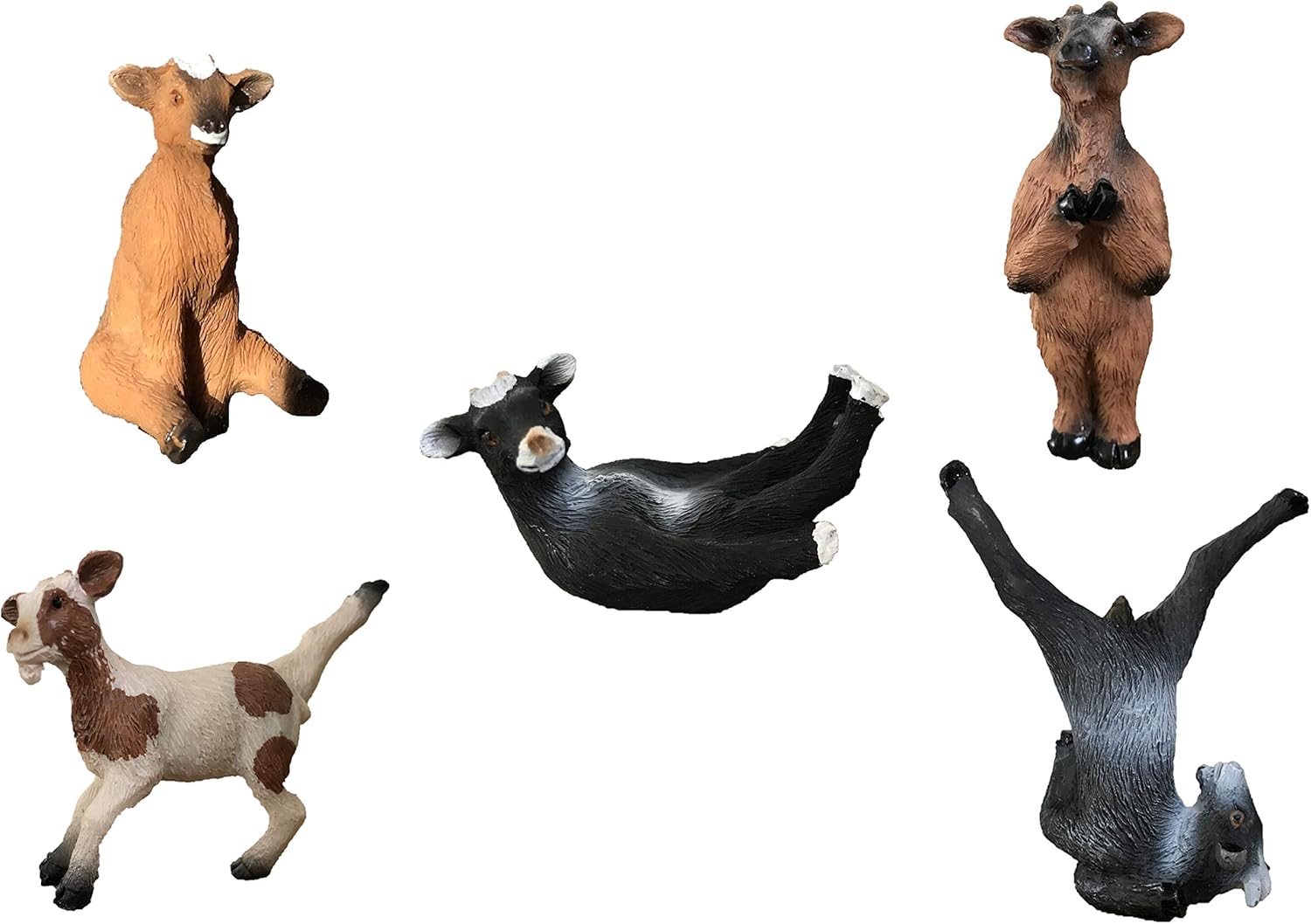 BELLA HAUS DESIGN Yoga with Goats Figurines Set of Five Goat Statue ...