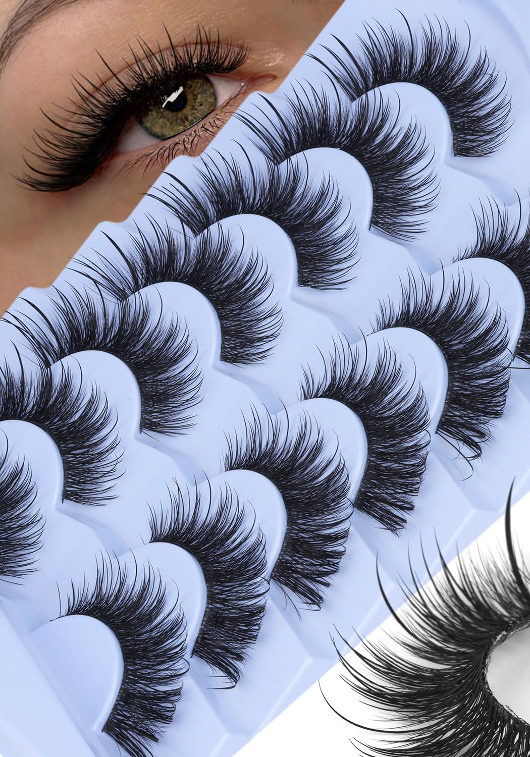 Amazon.com: Cat Eye Lashes with Spikes Eyelashes Natural Look False ...