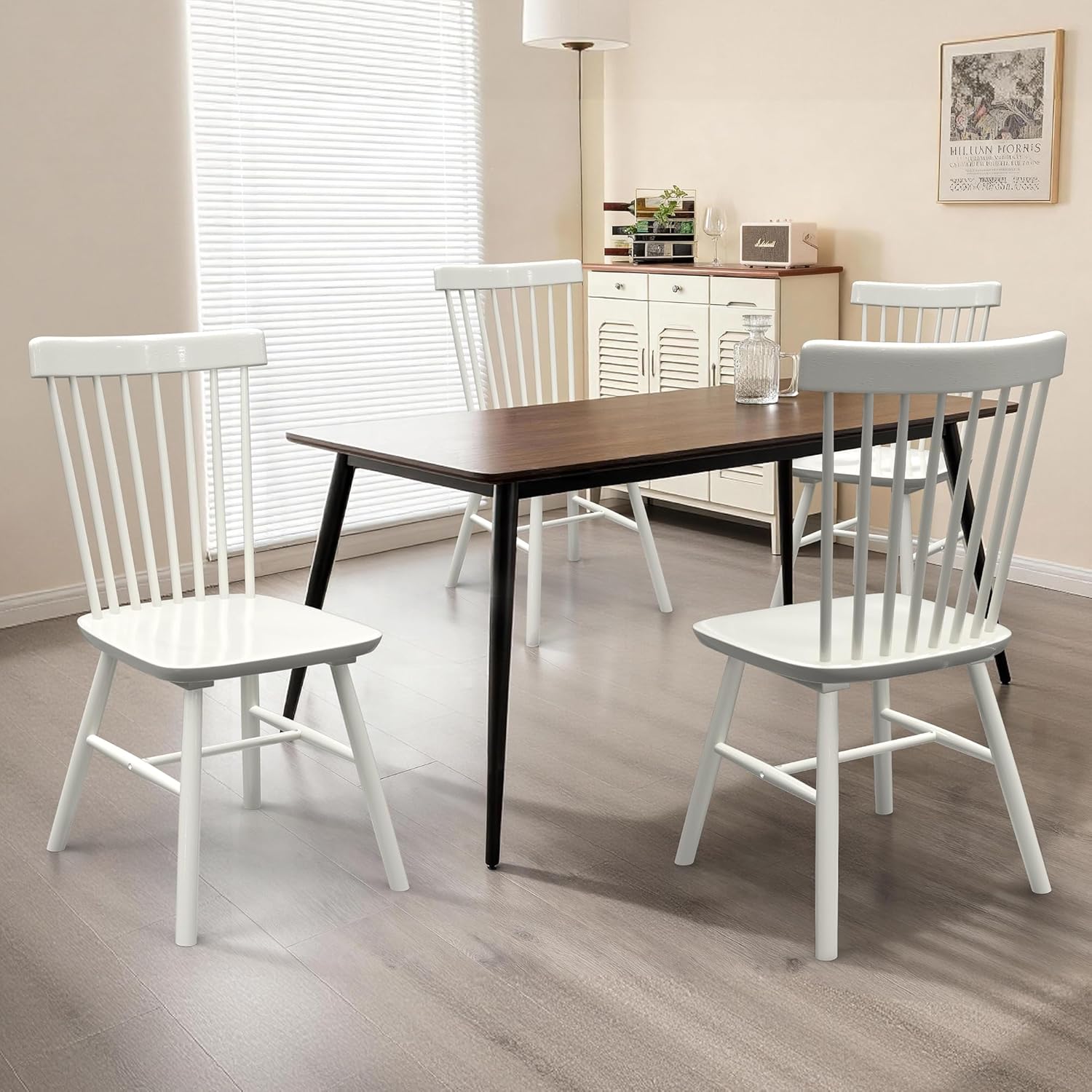 Amazon.com - AreShark Windsor Dining Chairs Set of 4, Farmhouse Wooden ...