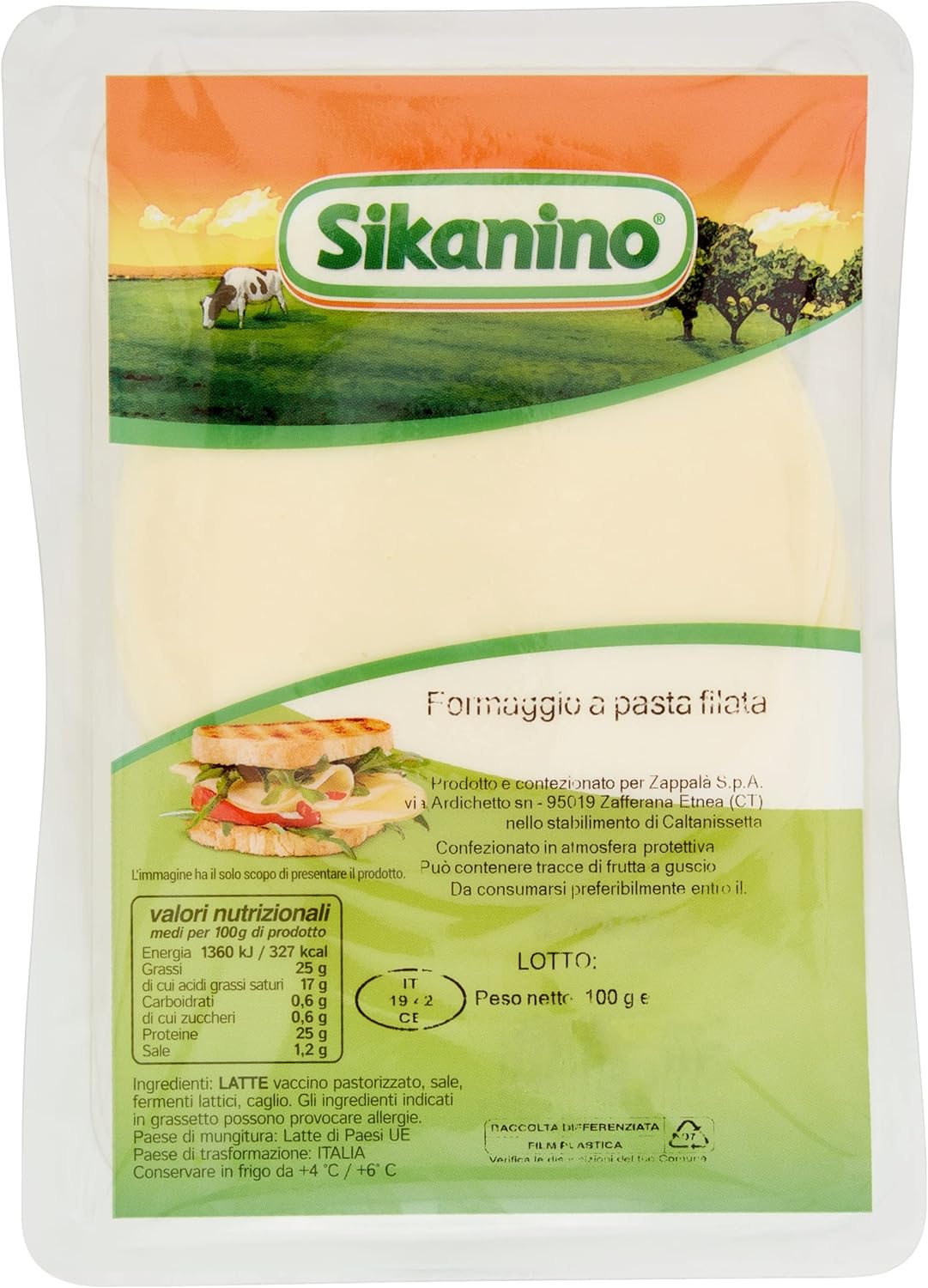Sikanino Formaggio Dolce in Fette, 100g : Amazon.it: Alimentari e cura ...