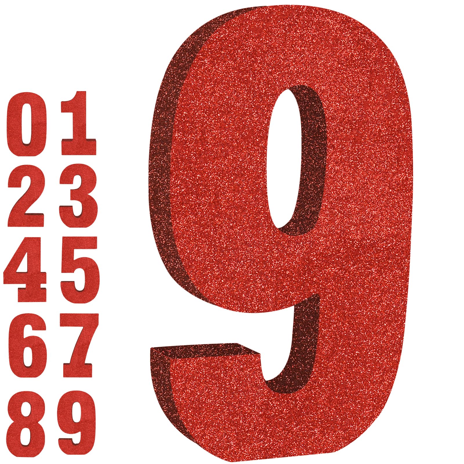 Amazon.com: TONIFUL 8 Inch Red Glitter Number 9 Table Centerpiece 0-9 ...