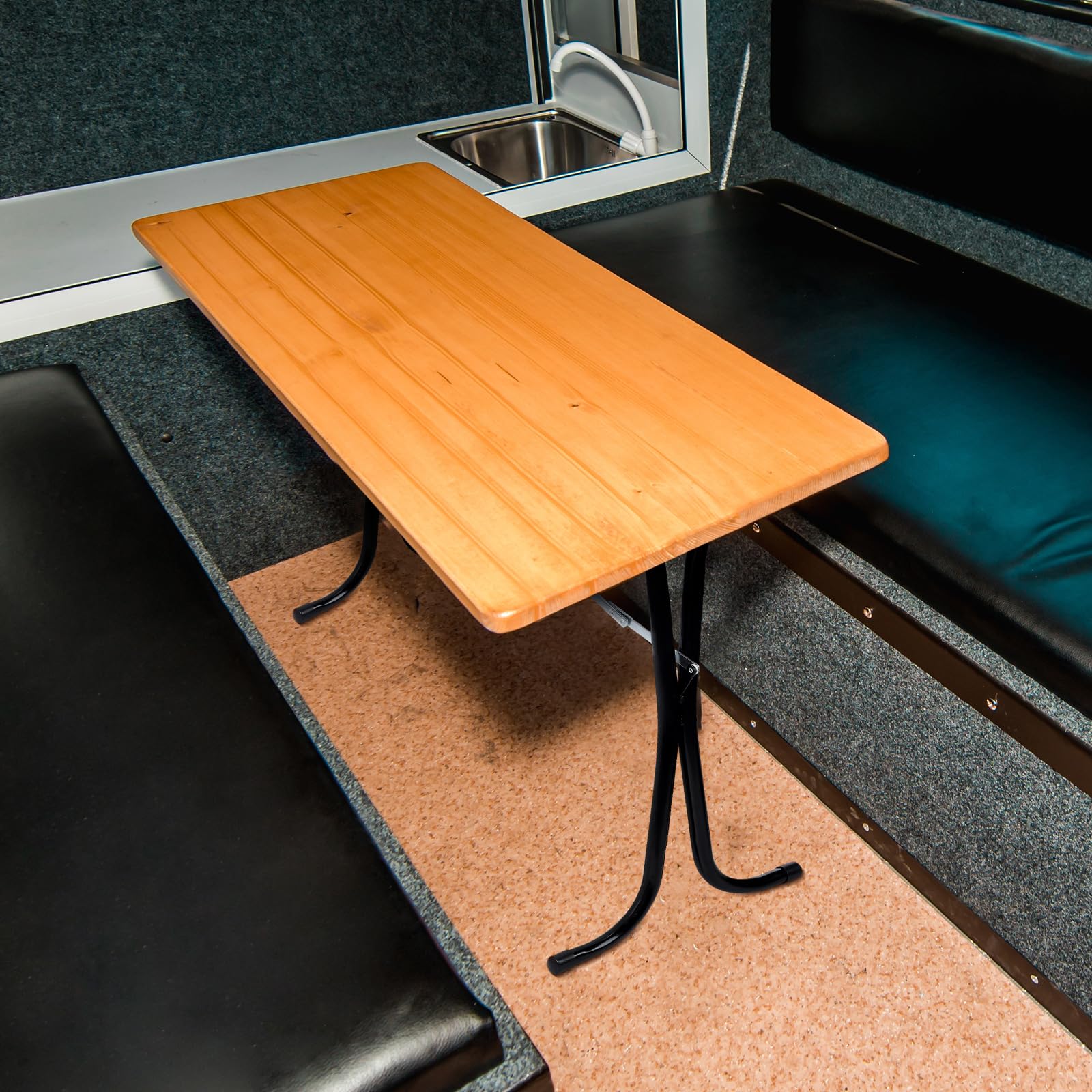 RattanView 2 Pcs RV Folding Table Leg 27.5" Foldable Table Legs Black ...