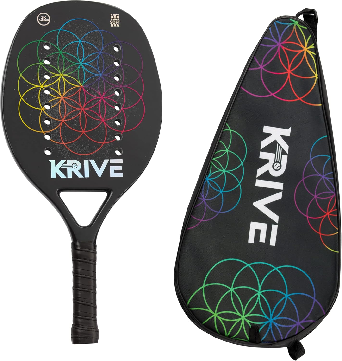 Raquete de Beach Tennis Krive Full Carbono Face Carbono 3K com Capa ...