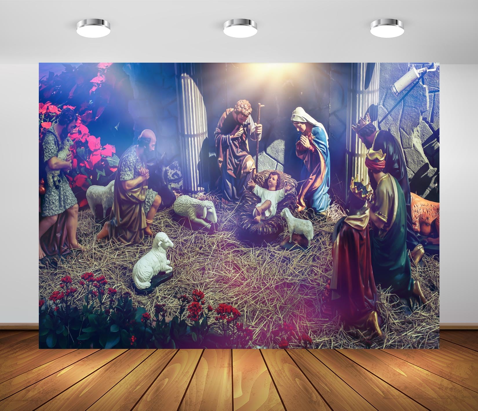 Nativity Scene Backdrop CHNYWORK 10x8ft Christmas Baby Jesus In The ...