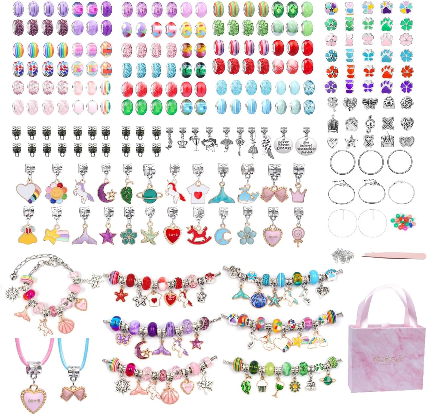 SHJOEE 288PCS Kit per Braccialetti Ragazza Kit Braccialetti Fai Da Te Crea Braccialetti Bambina ...