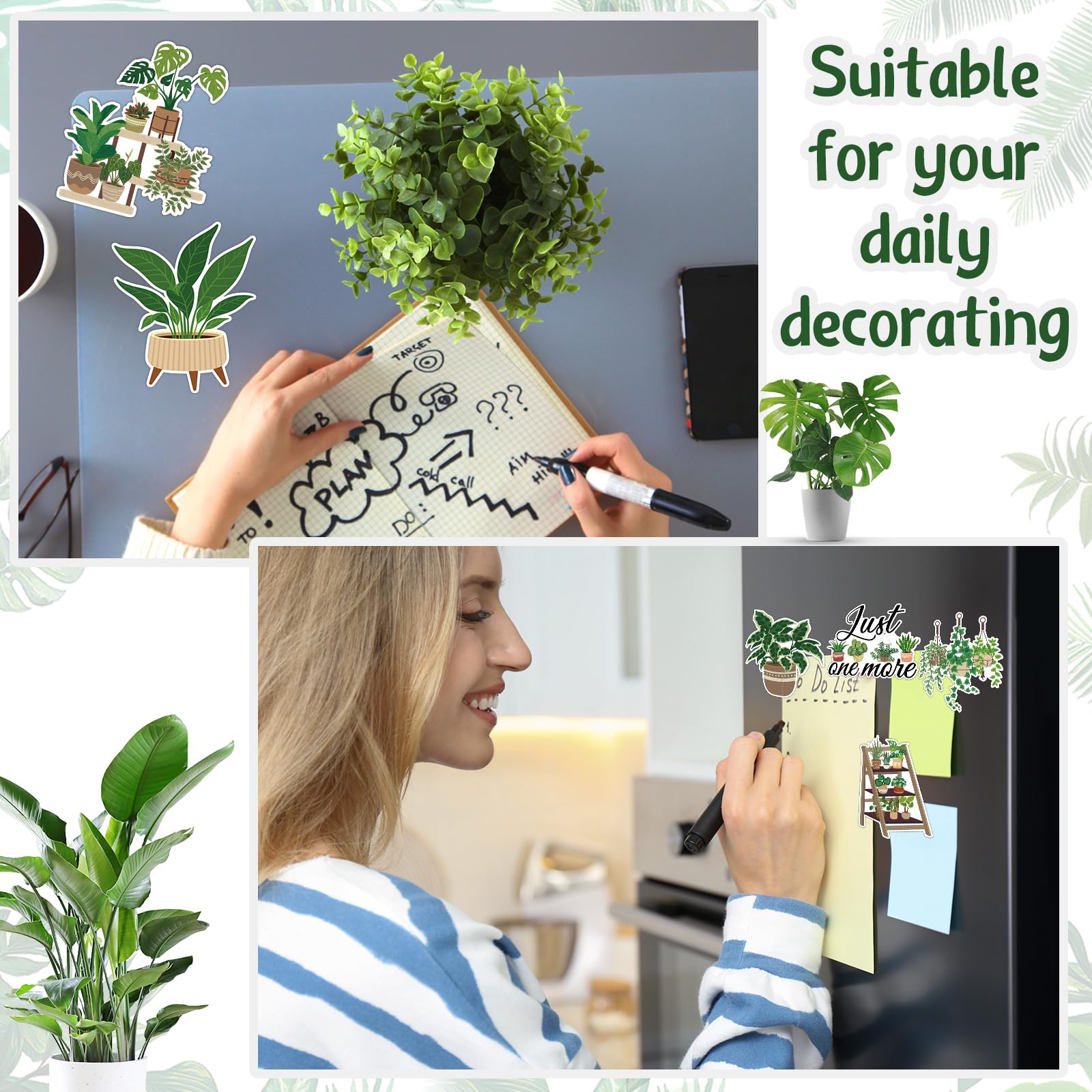Snapklik.com : 9 Pieces Plant Magnets Potted Plant Magnetic Decals ...