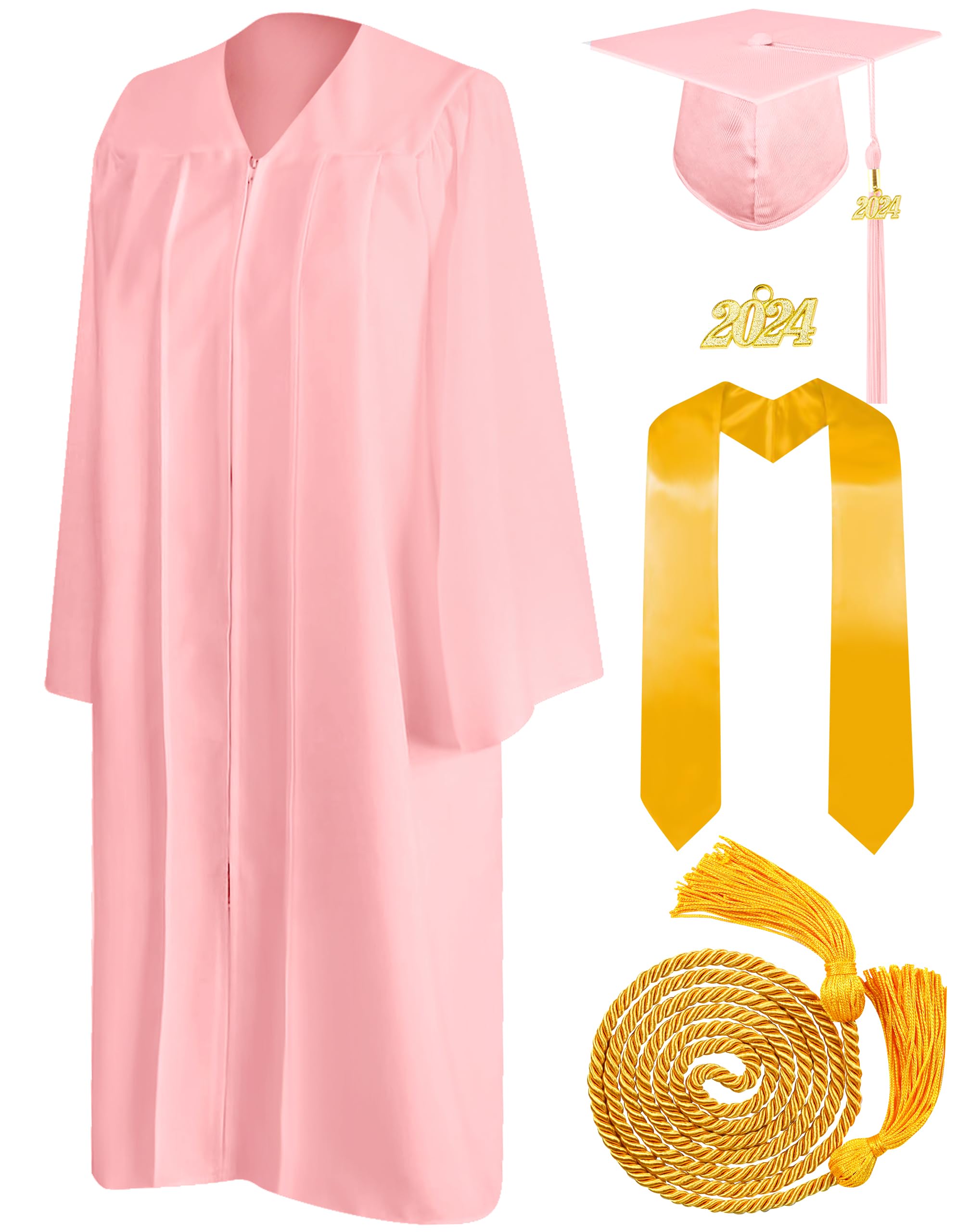 Snapklik.com : Mukum Matte Graduation Cap And Gown 2024 Set Bulk