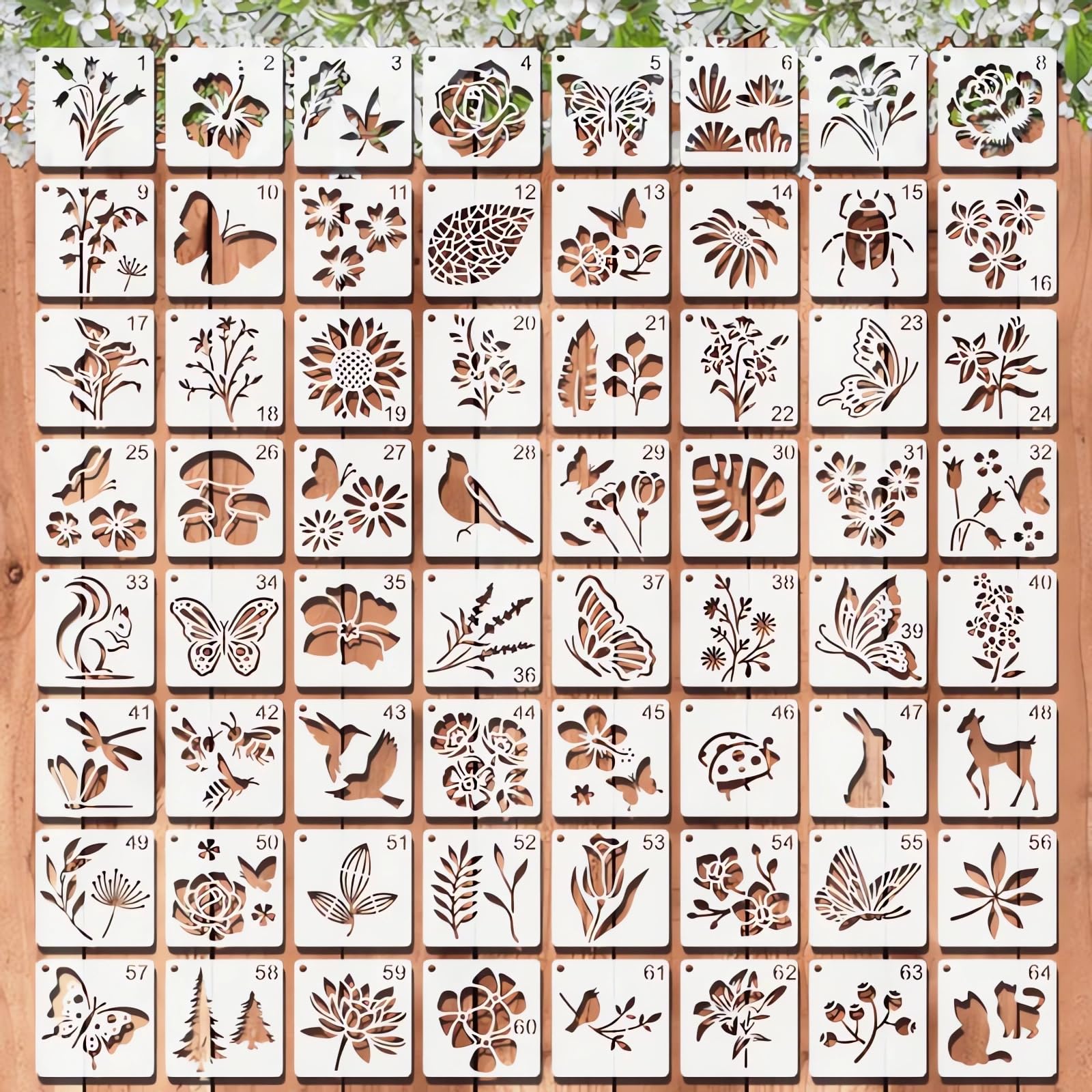 Amazon.com : Stencils for Painting, 64pcs 3 Inch Stencils for Crafts ...