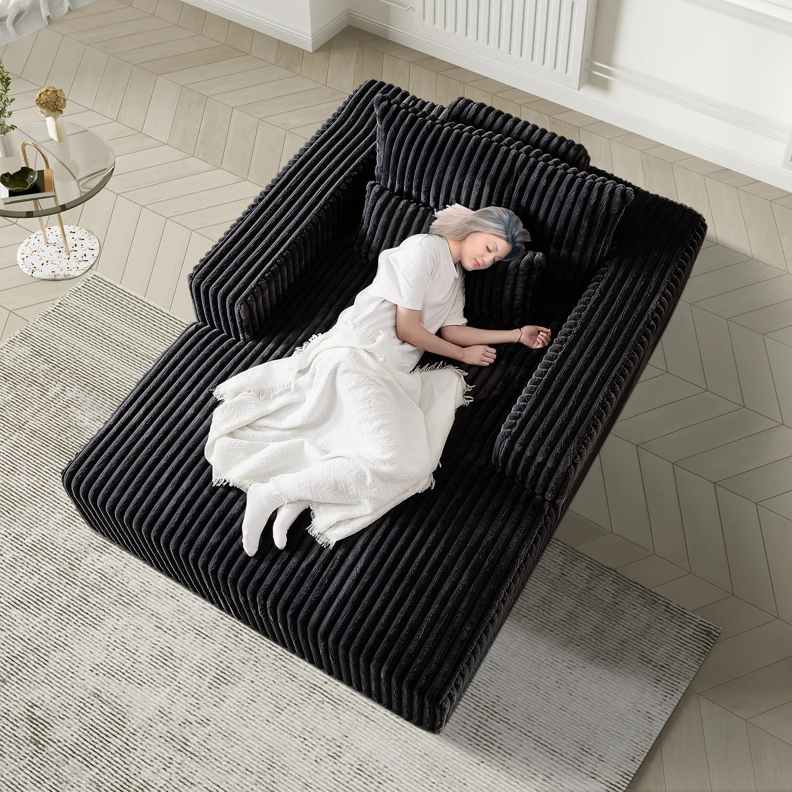 Amazon.com: Chaise Lounge Sofa with Ottoman, Oversized Sleeper Couch ...