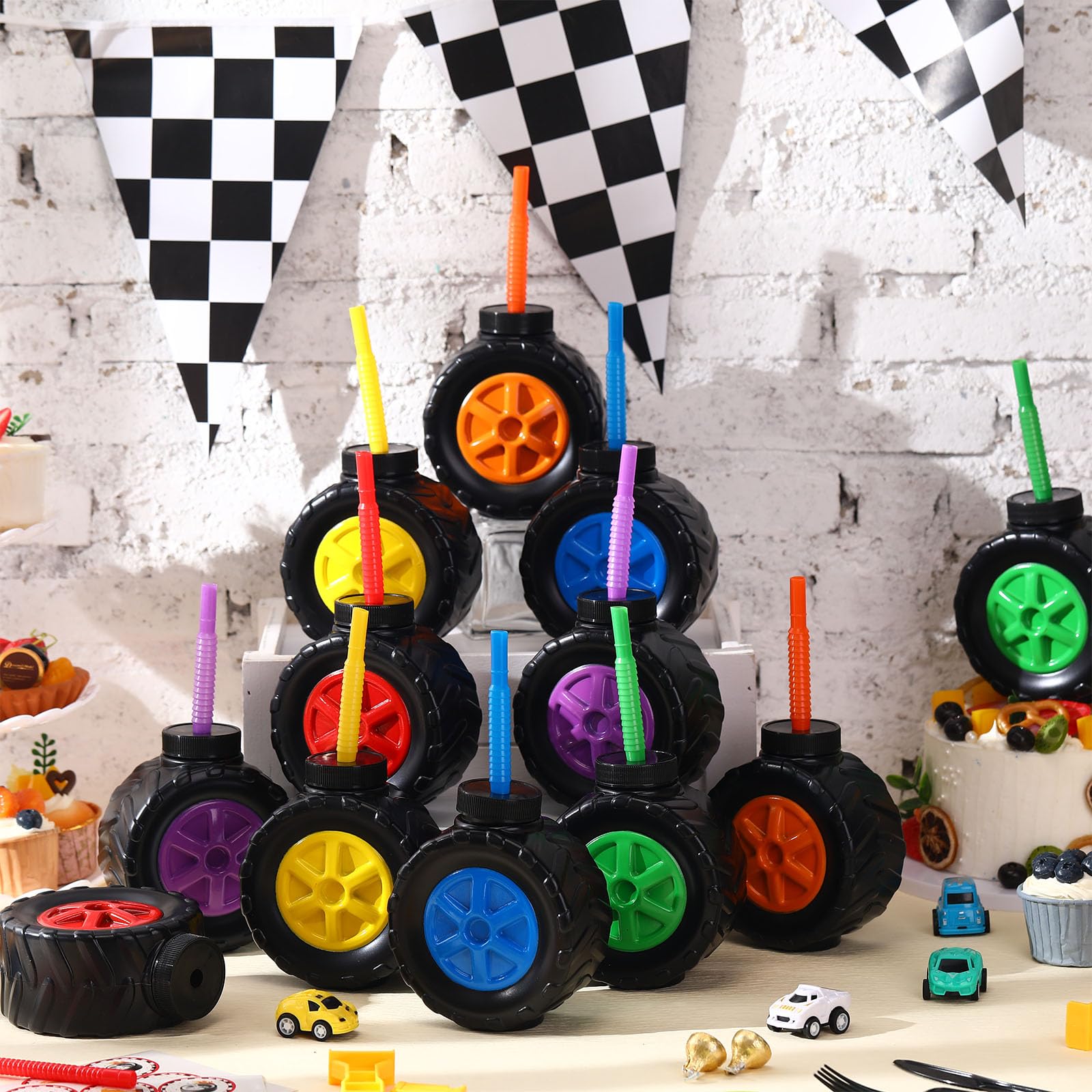 Snapklik.com : 24 Pack Monster Truck Cups For Kids Party 17 Oz Plastic ...