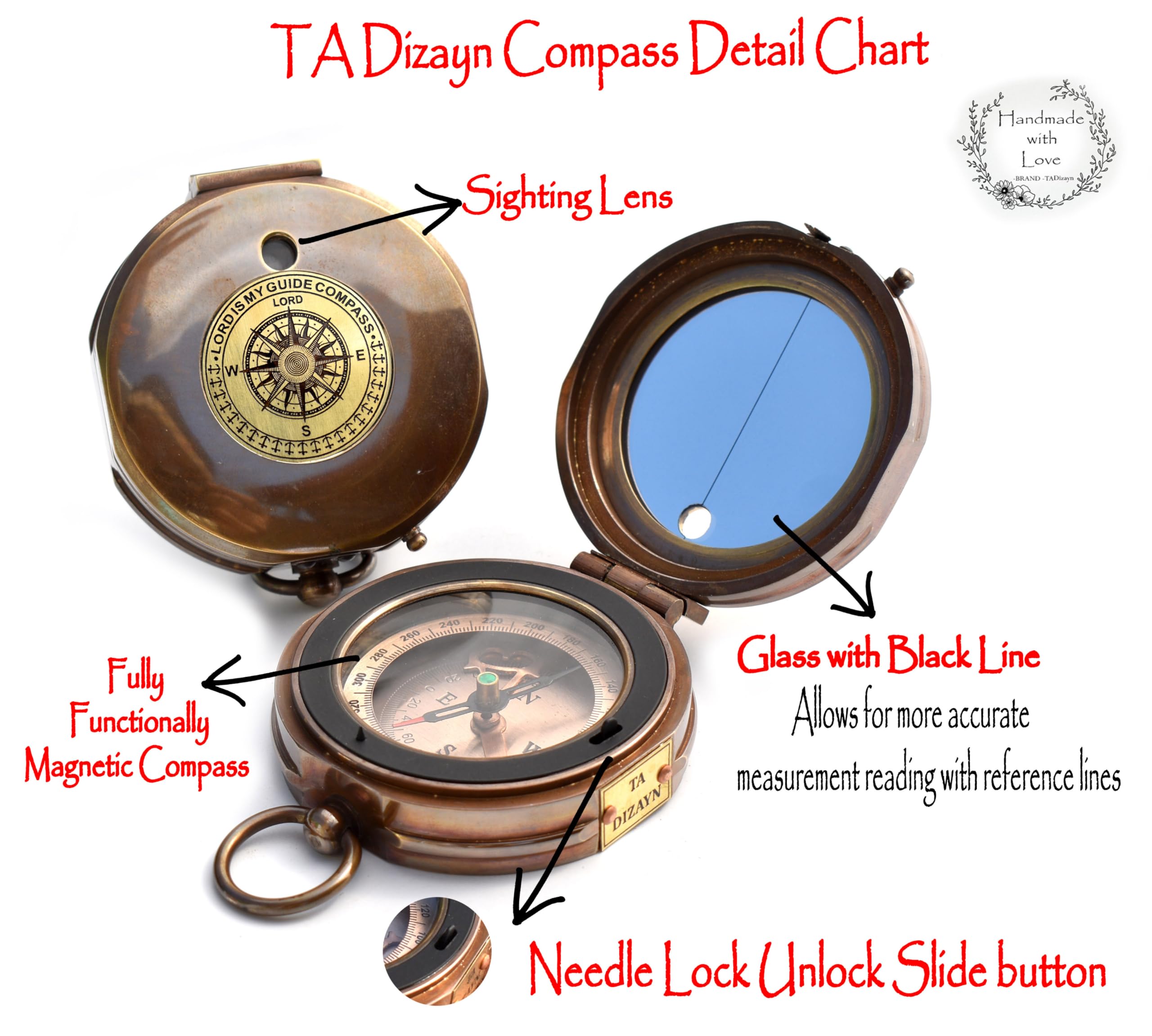 Snapklik.com : Trust In The Lord -Proverbs 3: 5-6 Engraved Compass ...