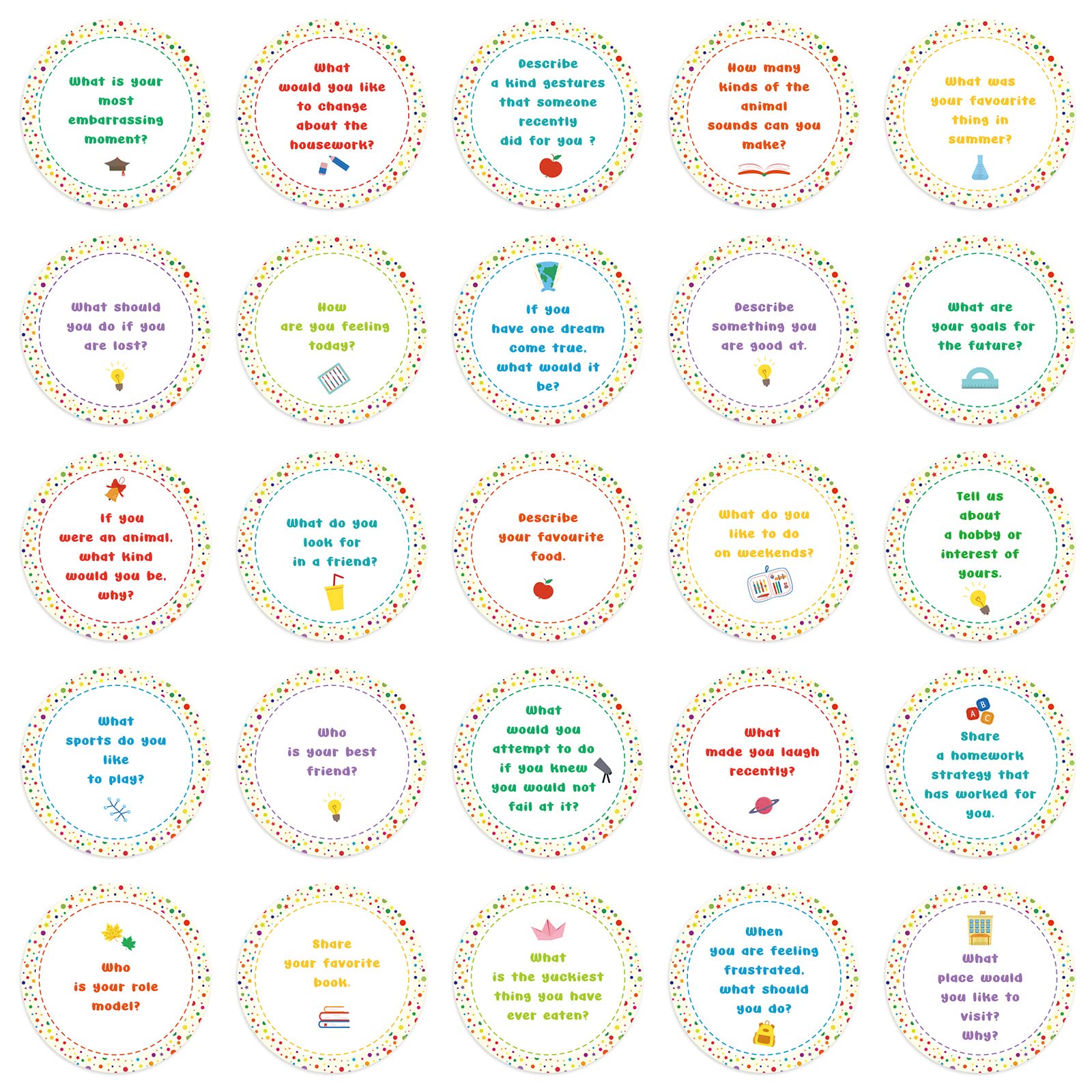 Snapklik.com : 200 Pcs Morning Meeting Chips For Students, 50 Styles ...