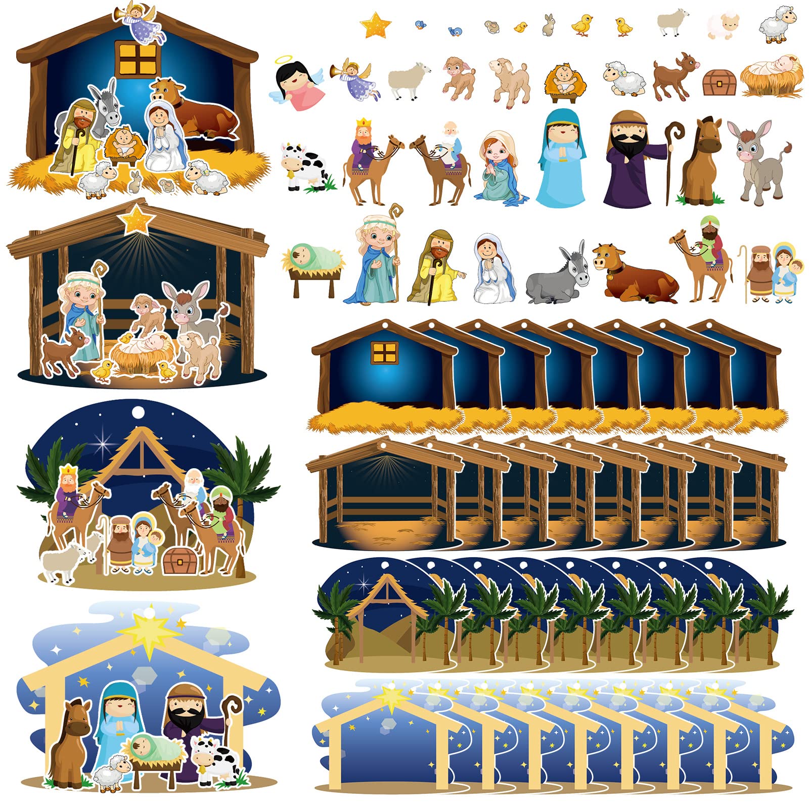 Snapklik.com : Glenmal 32 Sheets Make A Nativity Scene Sticker Nativity ...