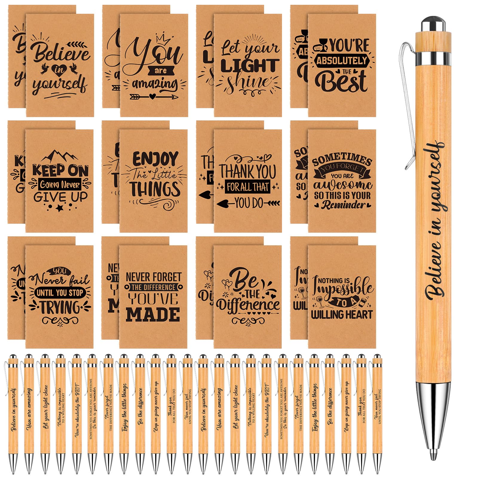 Haishell 48 Pcs Inspirational Pocket Motivational Notebook and ...