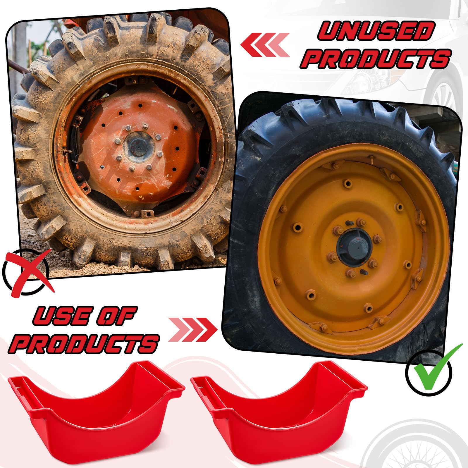 Snapklik.com : Gisafai 4 Pieces Oil Drain Pan For Wheels Plastic Truck ...