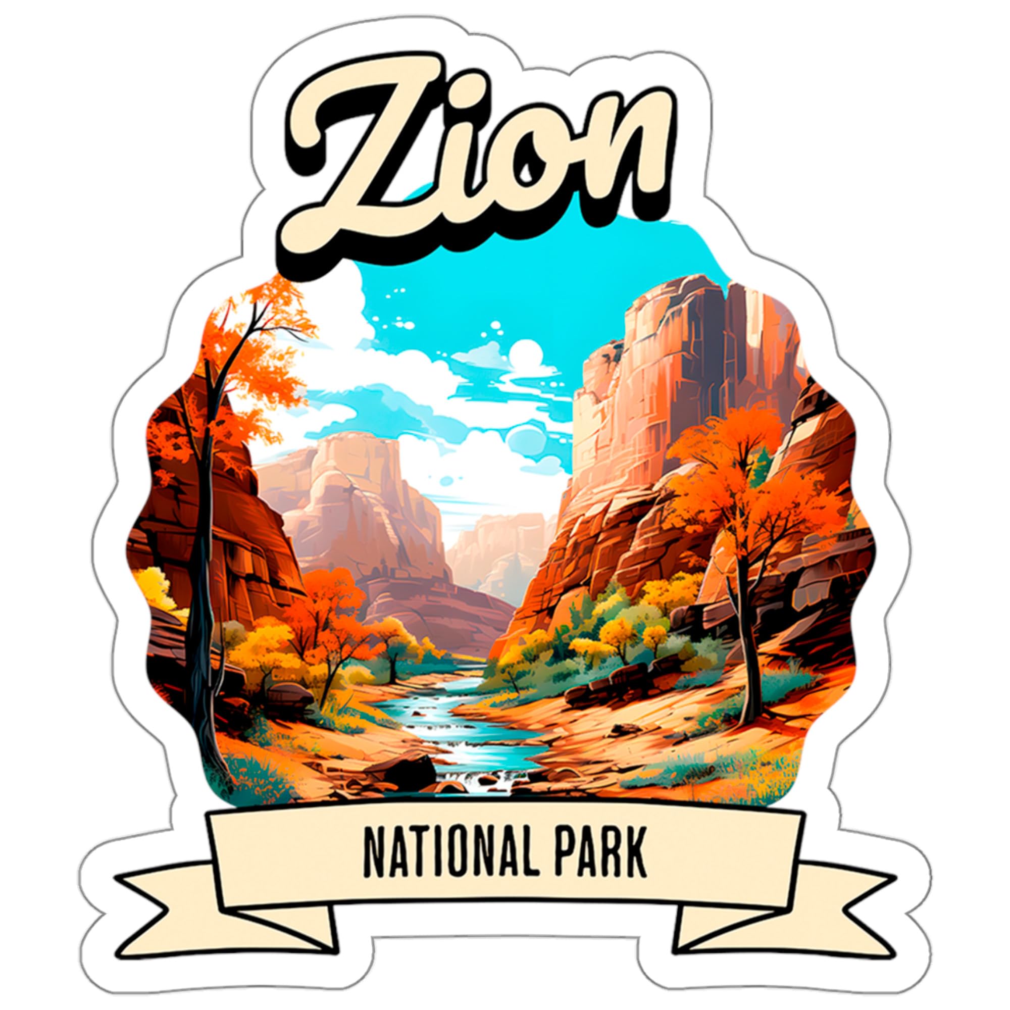 Amazon.com: Zion National Park Utah Sticker Travel Weatherproof ...