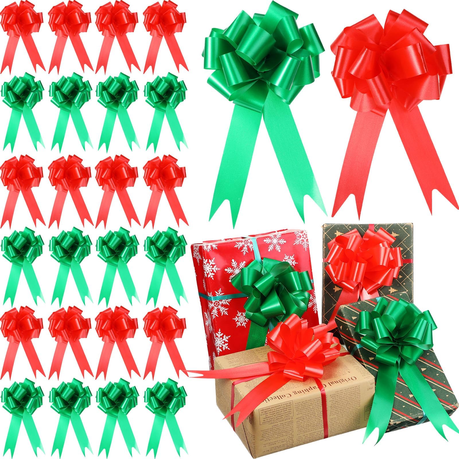 Amazon.com: 100 Pcs 5 Inch Christmas Pull Bows for Gift Wrapping, Gift ...