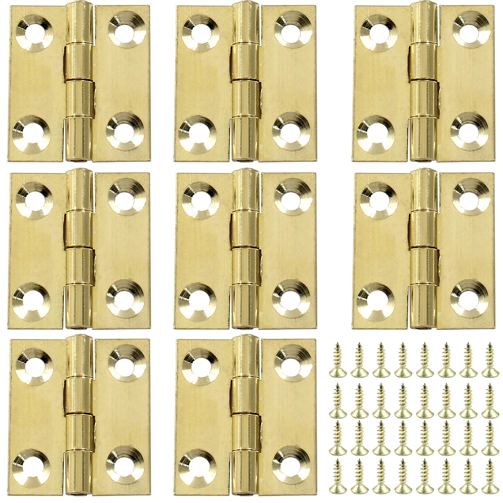 Piutouyar 8 Pack Butt Hinge 1 Inch Mini Hinges Solid Brass Hinges Small ...