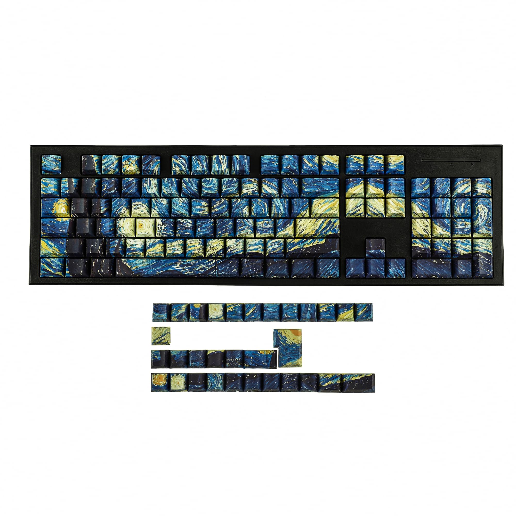 Amazon.com: YMDK 134 Moon Night PBT Double Shot Side-lit Shine Through ...