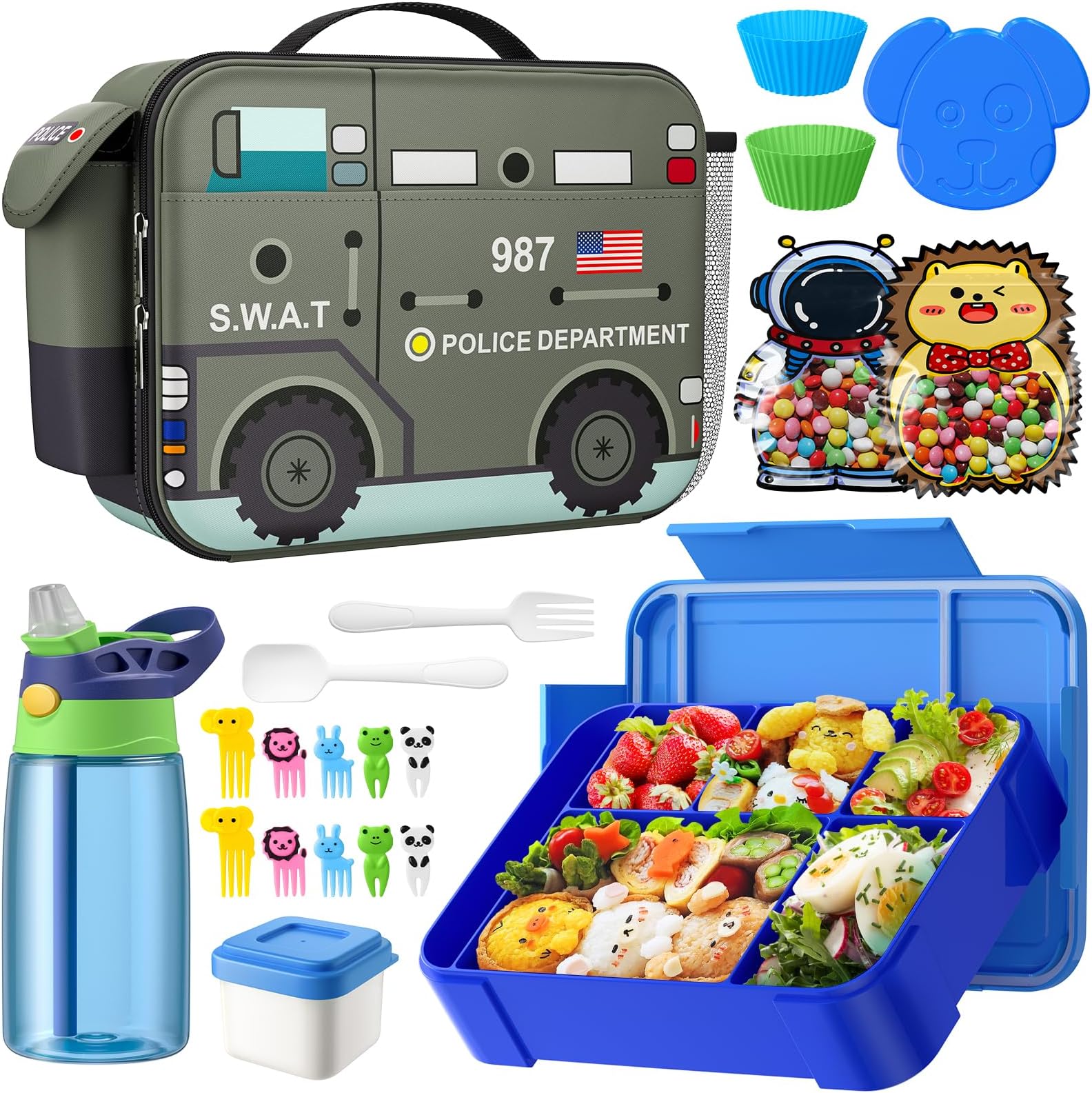 Amazon.com: Lunch Bag Bento Lunch Box Set for Girls - Insulated Lunch ...