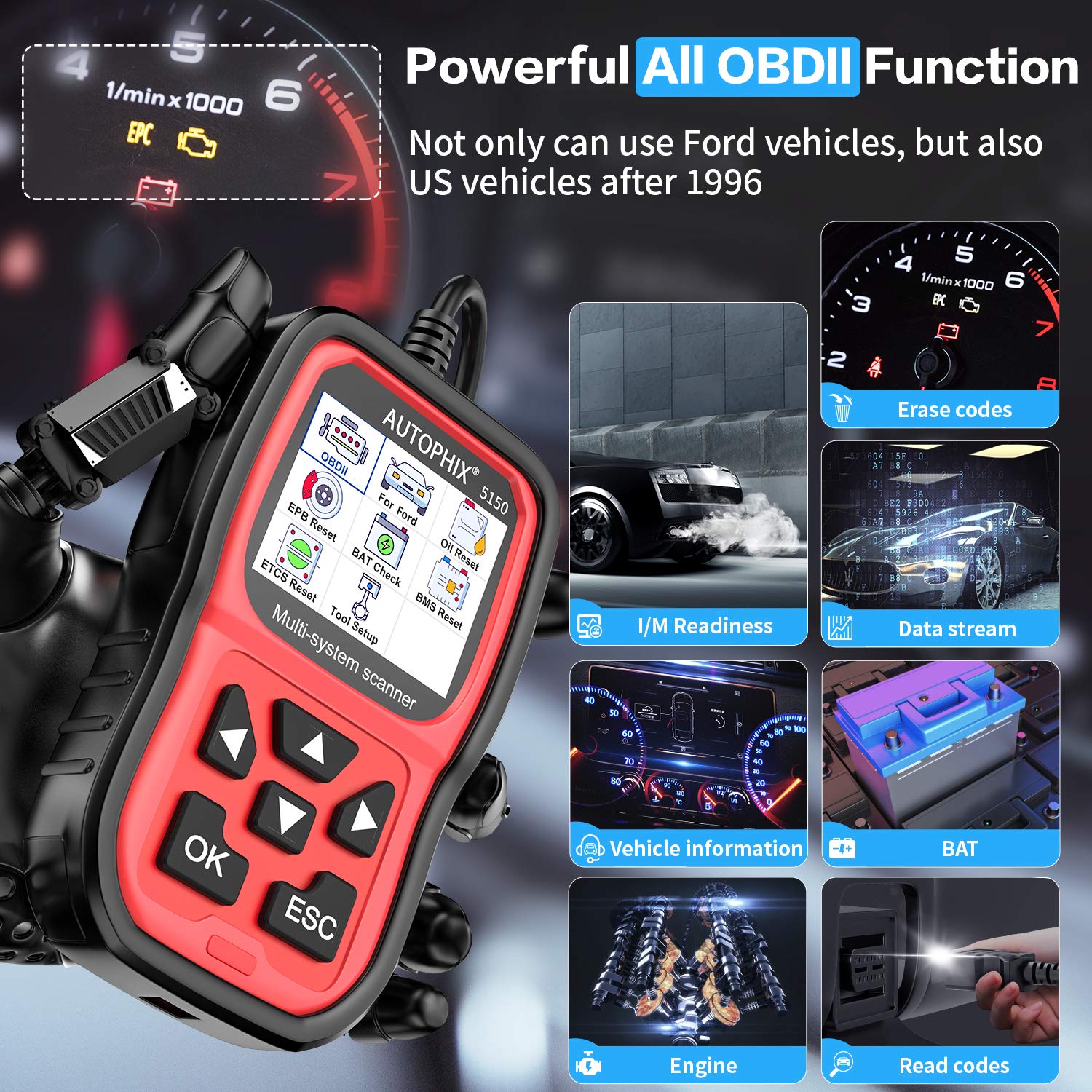 Buy AUTOPHIX Car Code Reader for Ford Lincoln Mercury 5150 Multi ...