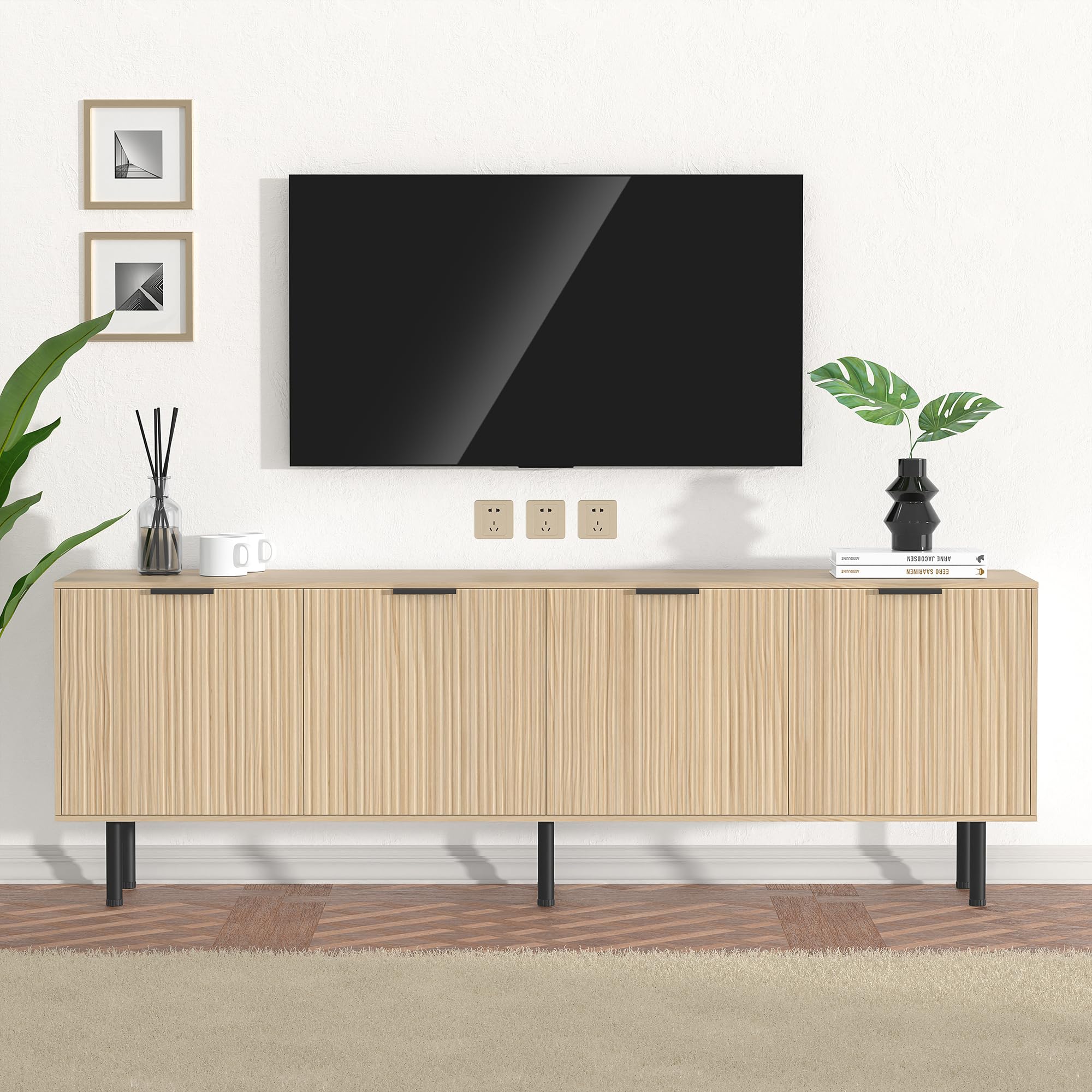 Amazon.com: YESER TV Stand for 75 Inch TV, Entertainment Center with ...