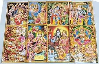 Amazon.co.jp: India 8 types of gods poster approximately 28cm x 40cm ...