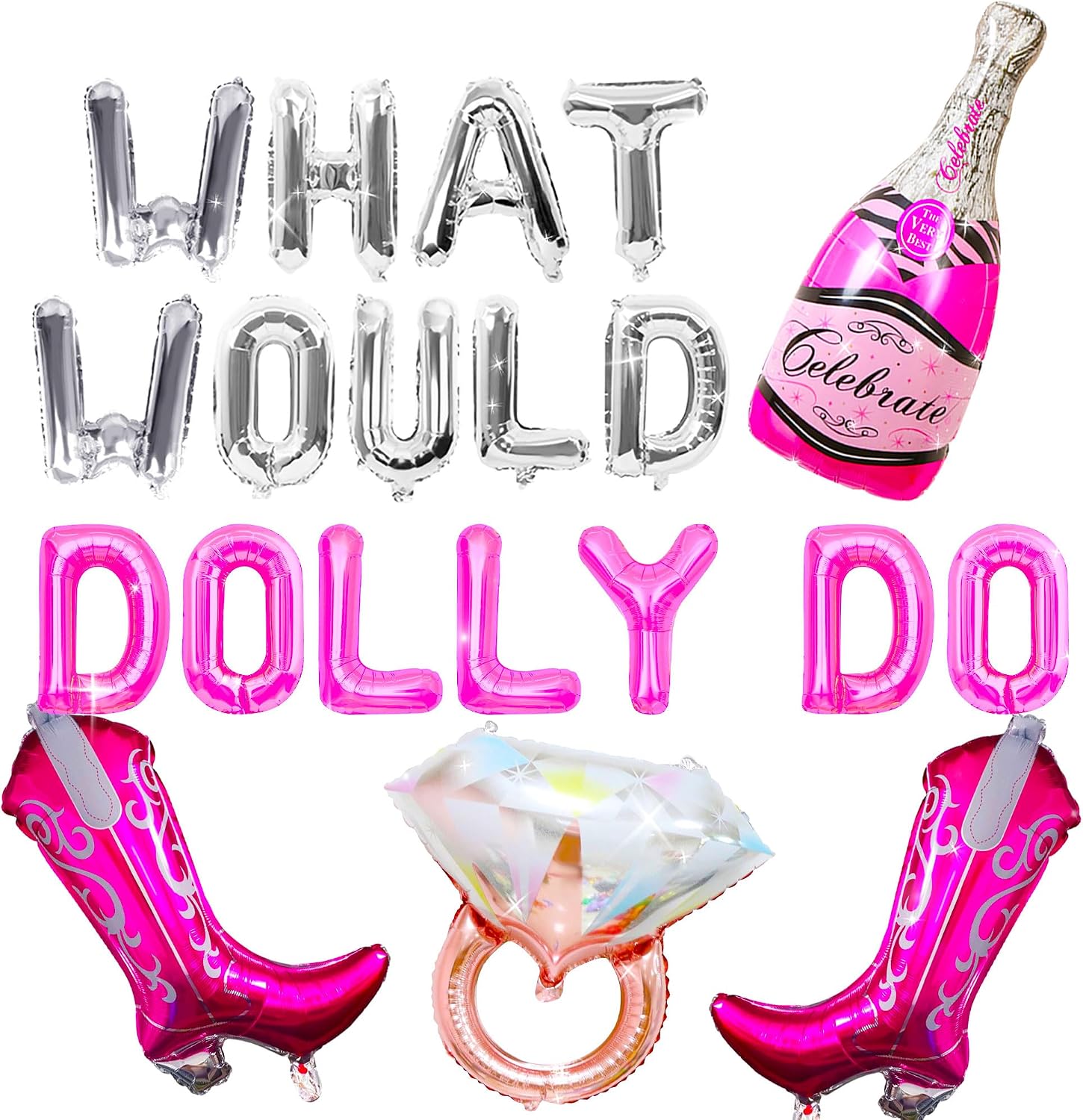 Amazon.com: JeVenis What Would Dolly Do Balloon Banner Cowgirl ...