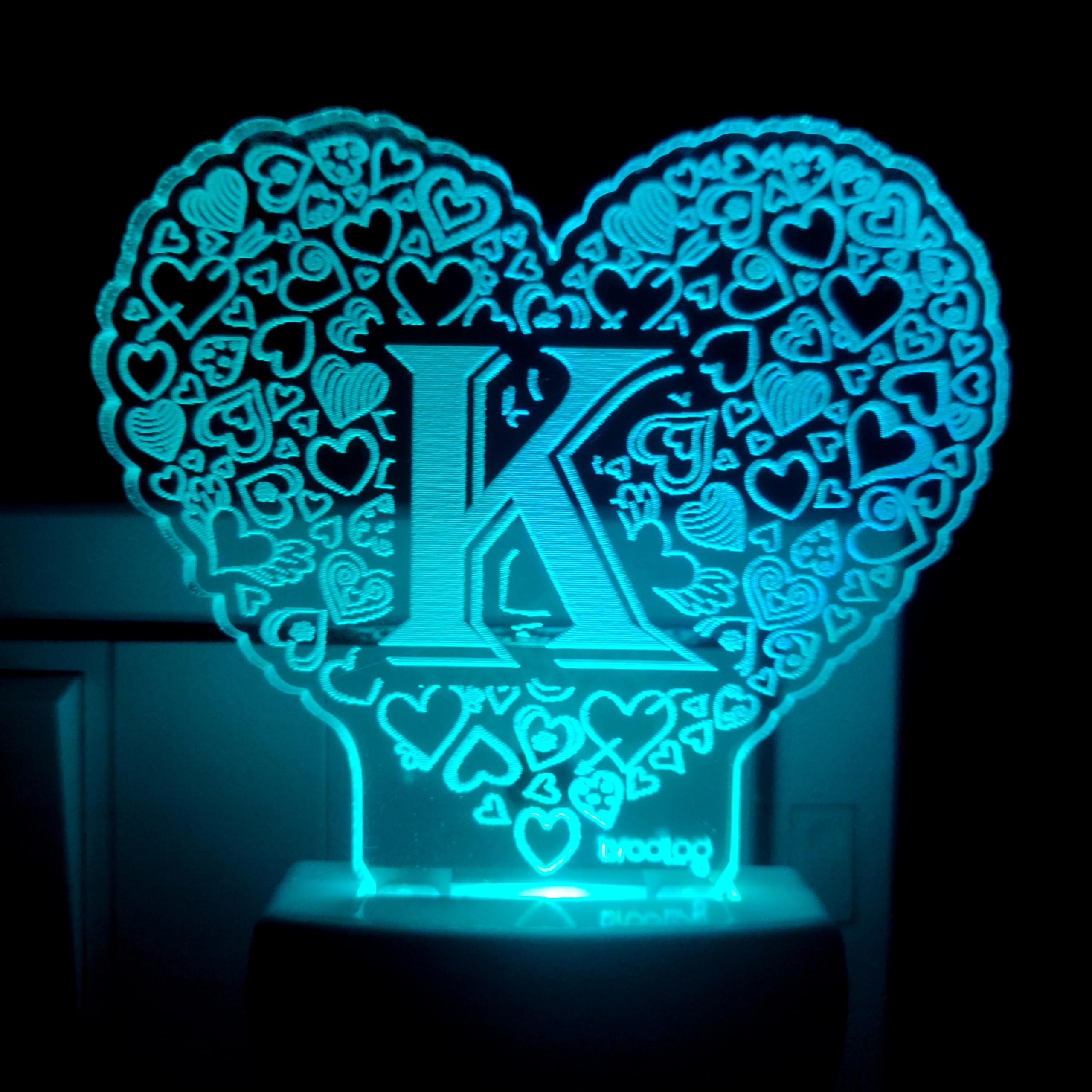 Buy BrodLog Alphabet 3D Optical Illusion Acrylic Night Lamp, 7 Colors ...