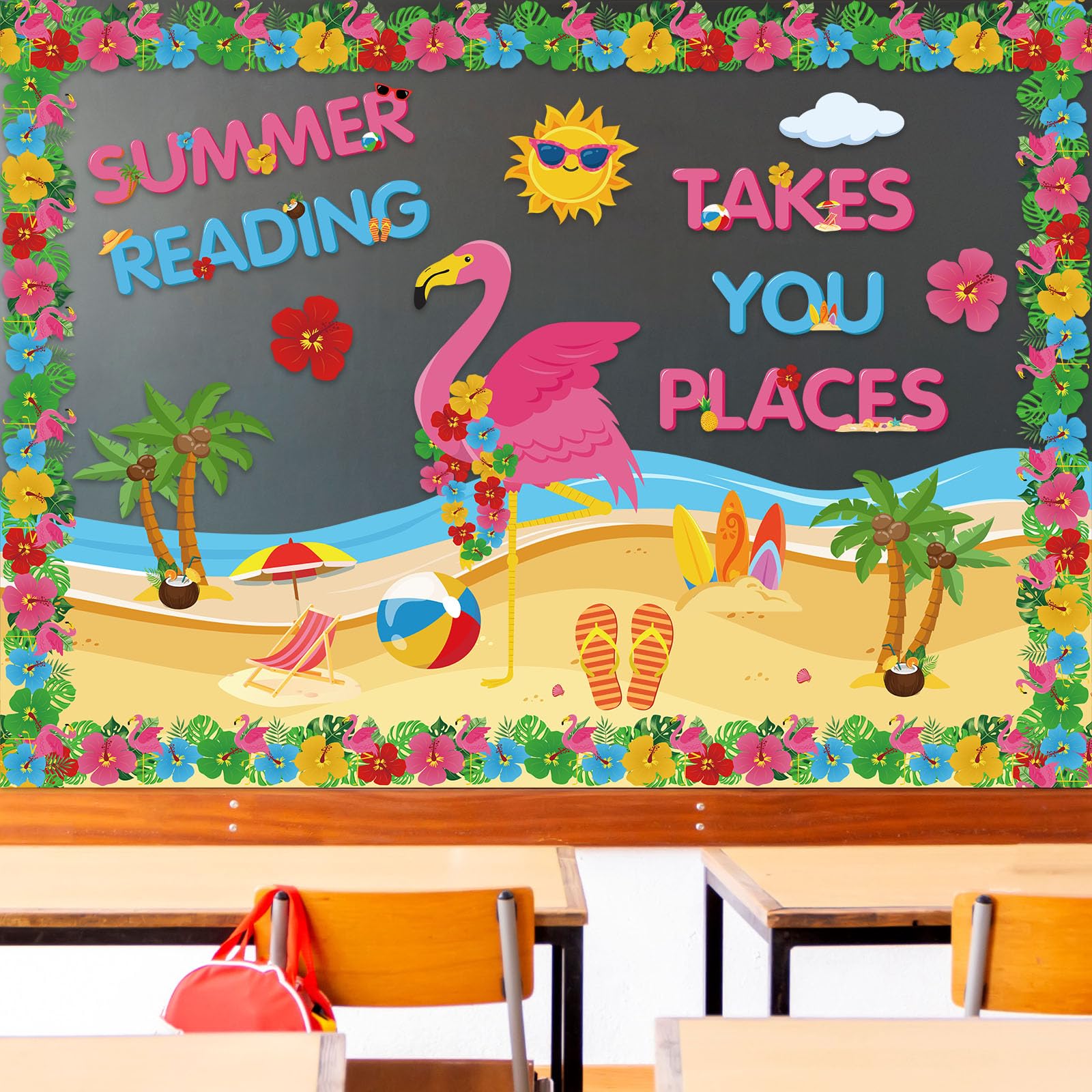 Snapklik.com : Pasimy Summer Bulletin Board Decorations Set Beach ...