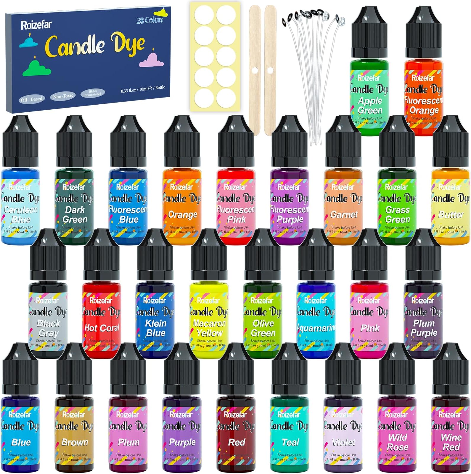 Amazon.com: Candle Dye - 28 Colors Wax Melt Dye for Candle Making, Oil ...