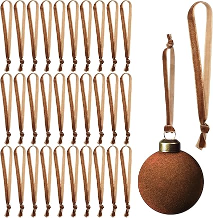 Amazon.com: HunnmingRe 200 Pcs Christmas Hangers Ribbons 12" Velvet ...