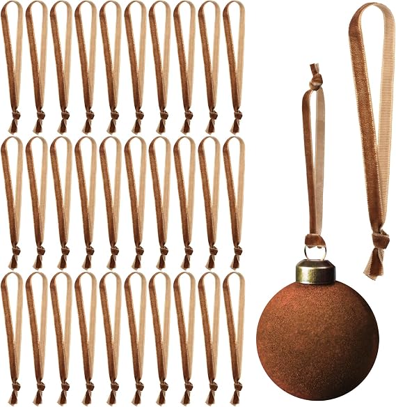 Amazon.com: HunnmingRe 200 Pcs Christmas Hangers Ribbons 12" Velvet ...