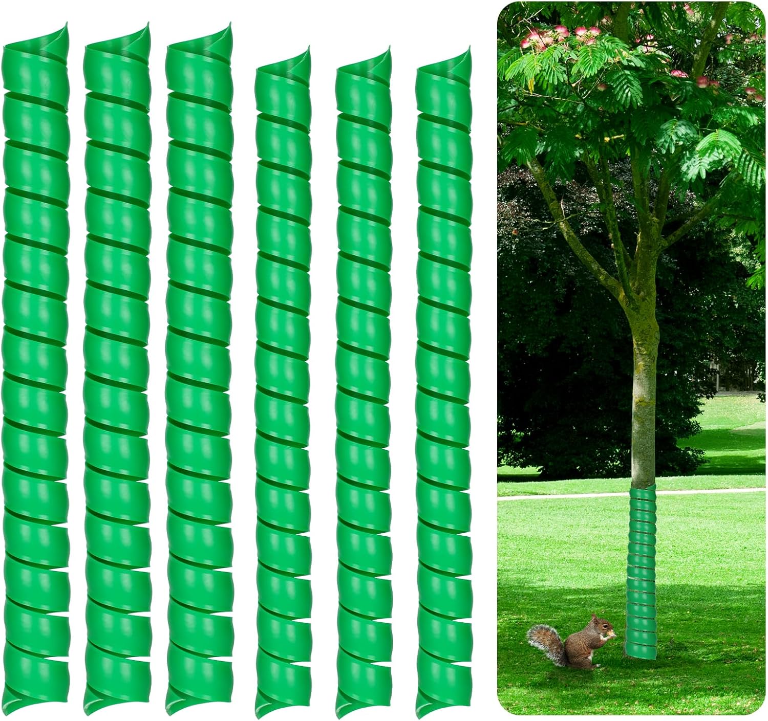 6PCS Tree Trunk Protector, Plastic Spiral-Type Tree Guard with 2 Size ...
