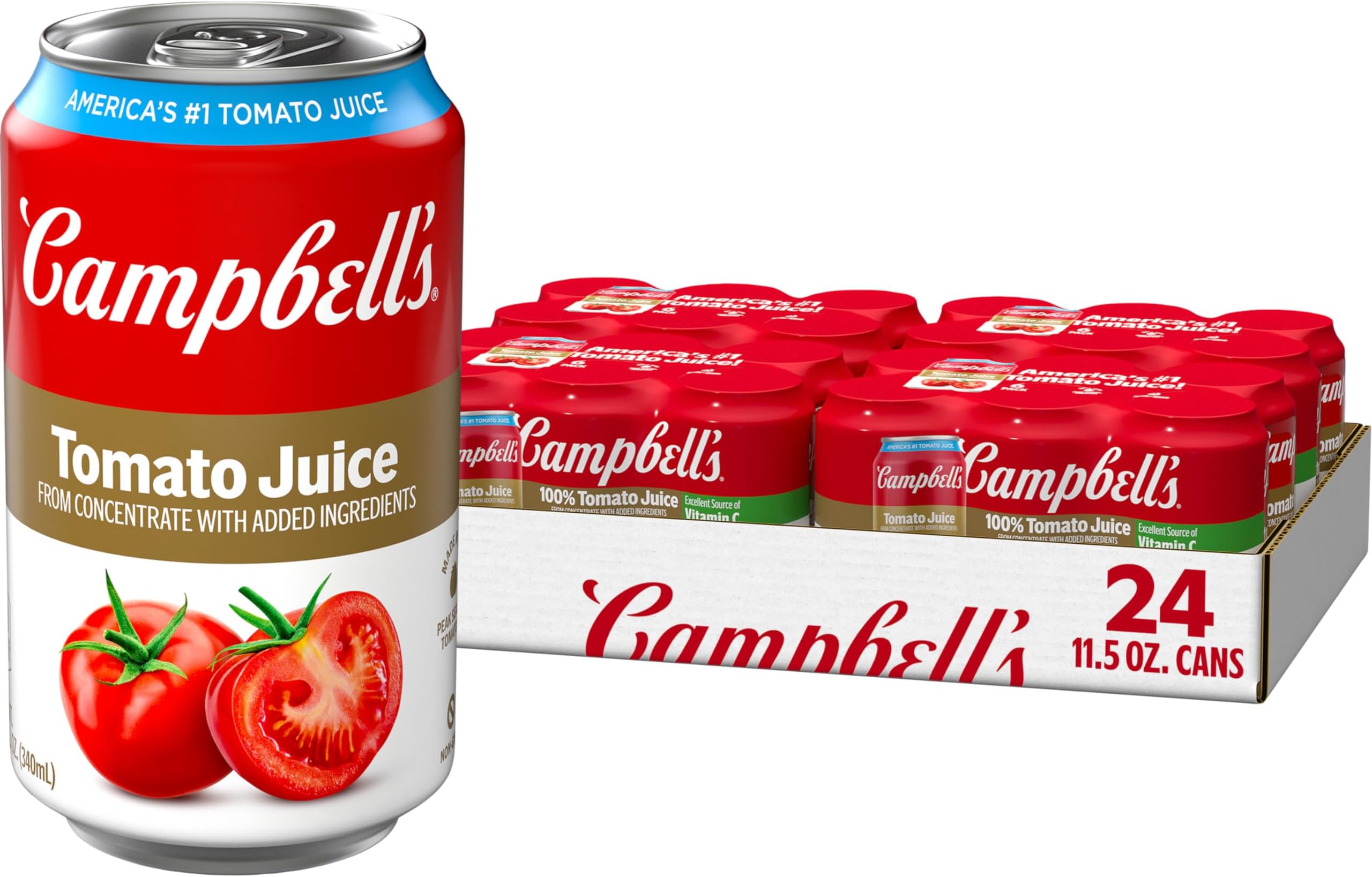 Amazon.com : V8 Original 100% Vegetable Juice, 11.5 fl oz Can (24 Pack ...