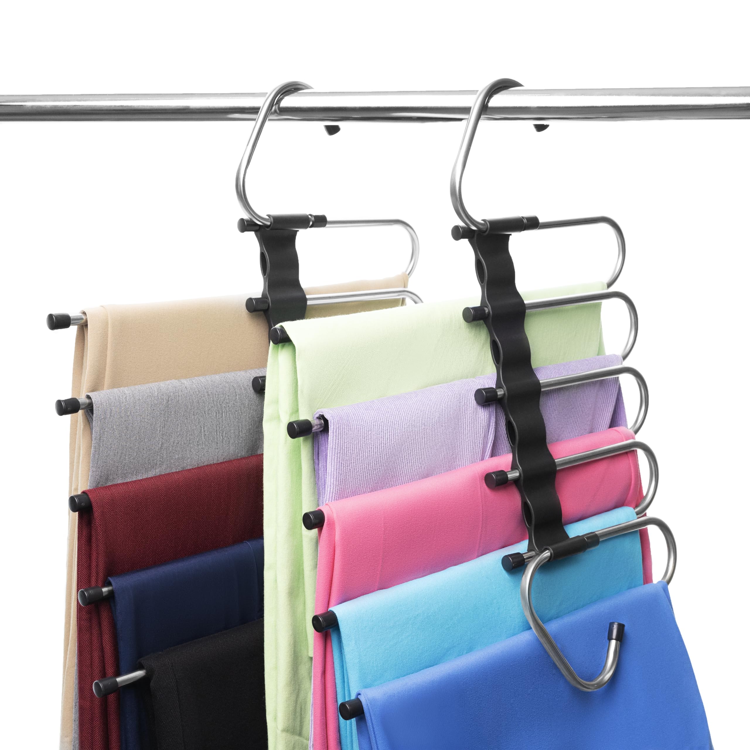 Amazon.com: Space Saving Pants Hanger 2 pack - Multifunctional Closet ...