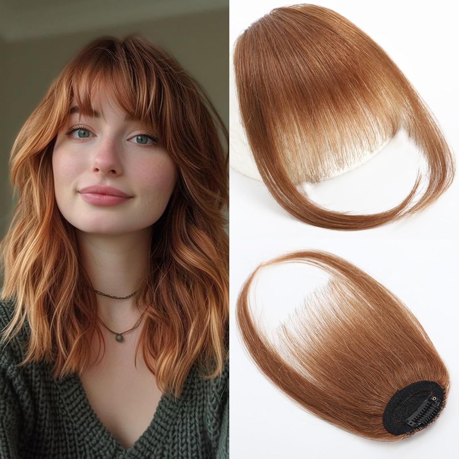 Amazon.com : Loveternal Explore Clip-In Bangs, Fake Bangs, and 100% ...