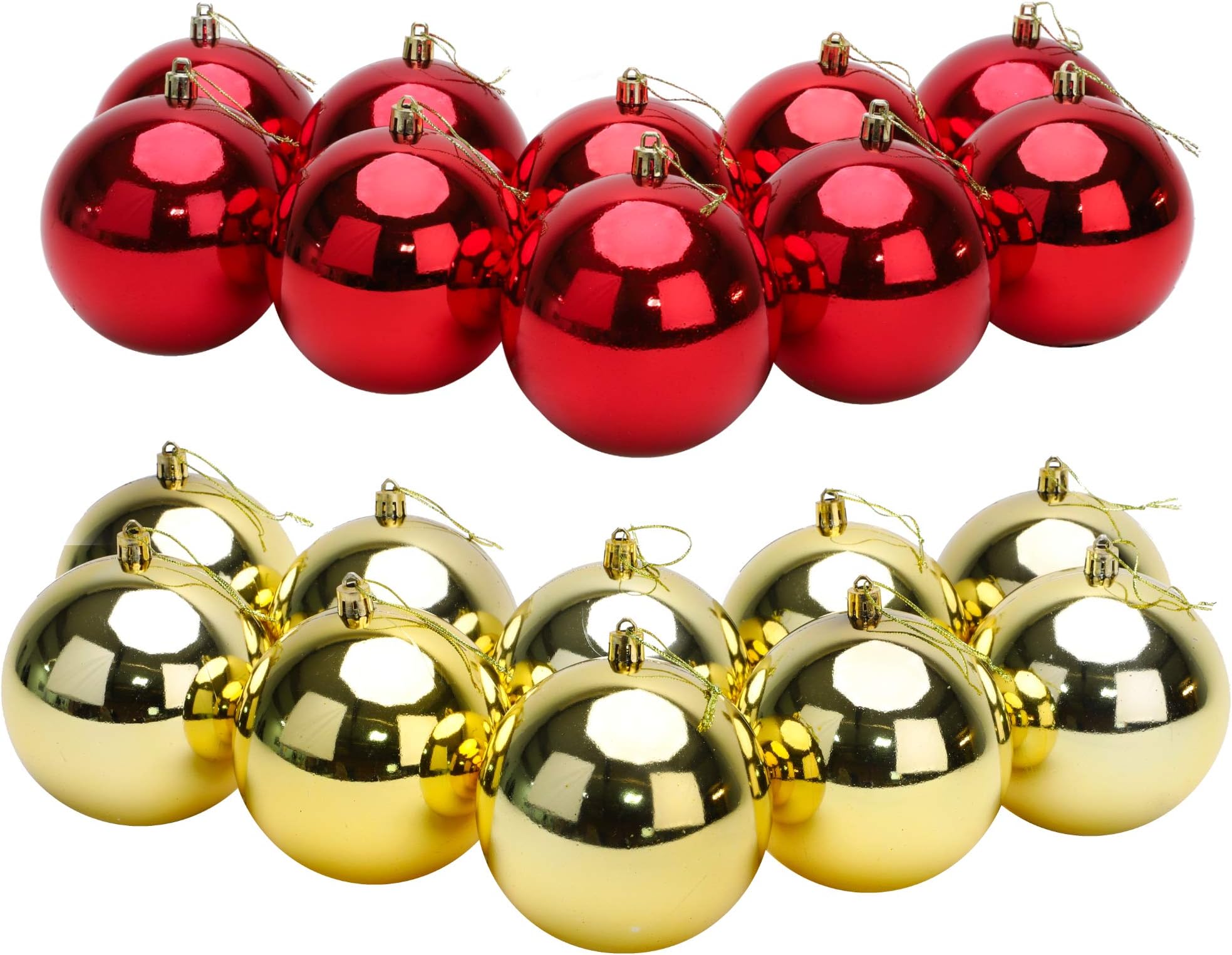 Toyland® 10 Extra Large 100mm Colour Christmas Baubles - Christmas Tree ...