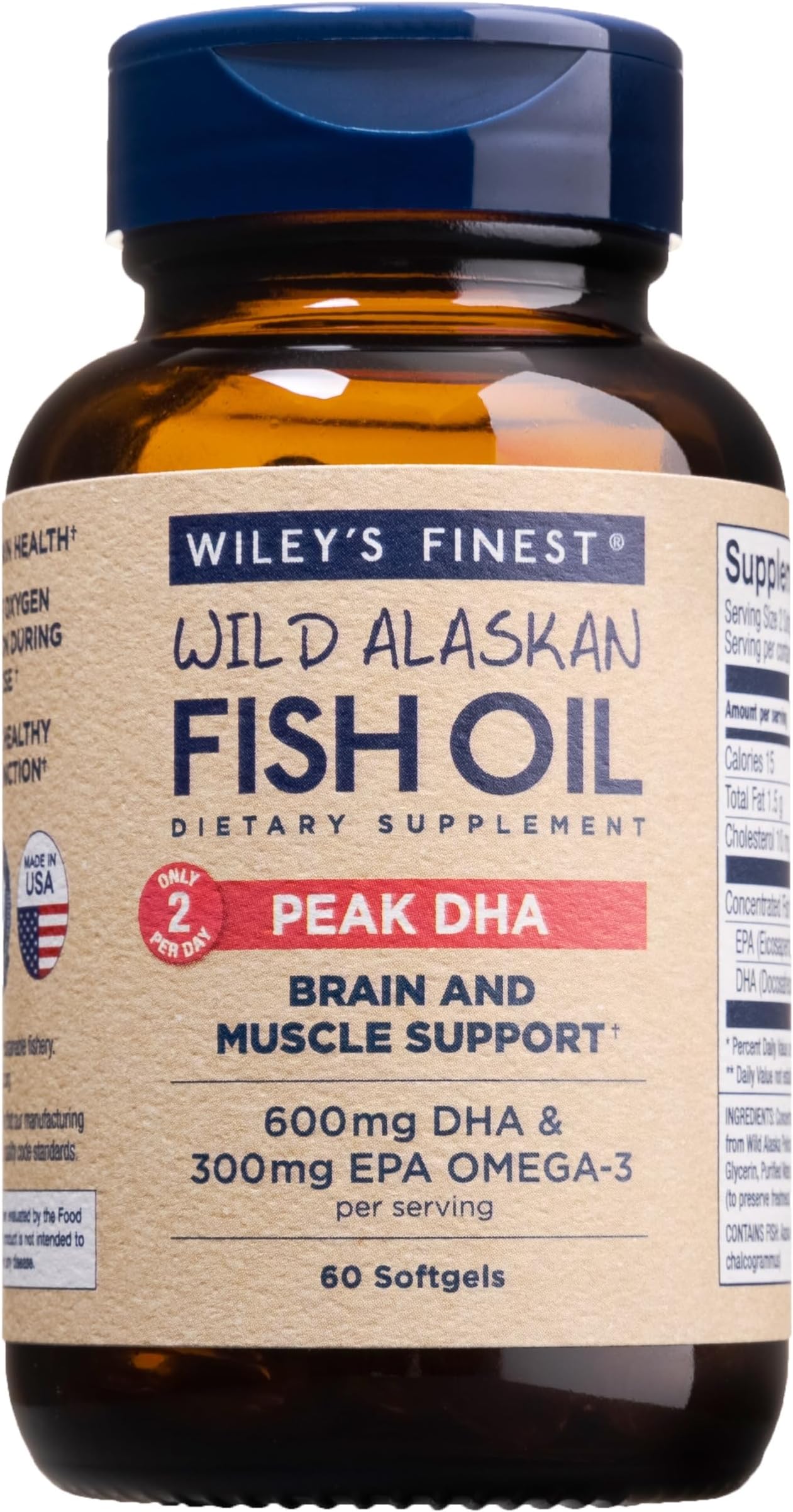 Amazon.com: Wiley's Finest Wild Alaskan Fish Oil Peak EPA - Triple ...