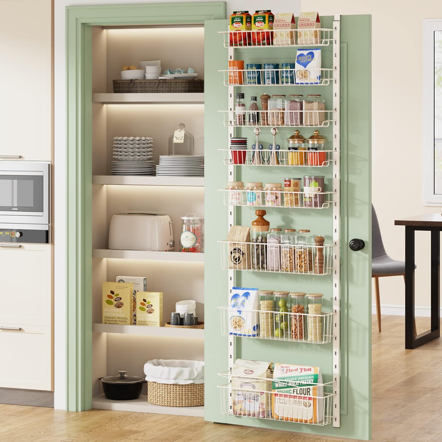 Amazon.com: 1Easylife Over The Door Pantry Organizer, 8-Tier Adjustable ...