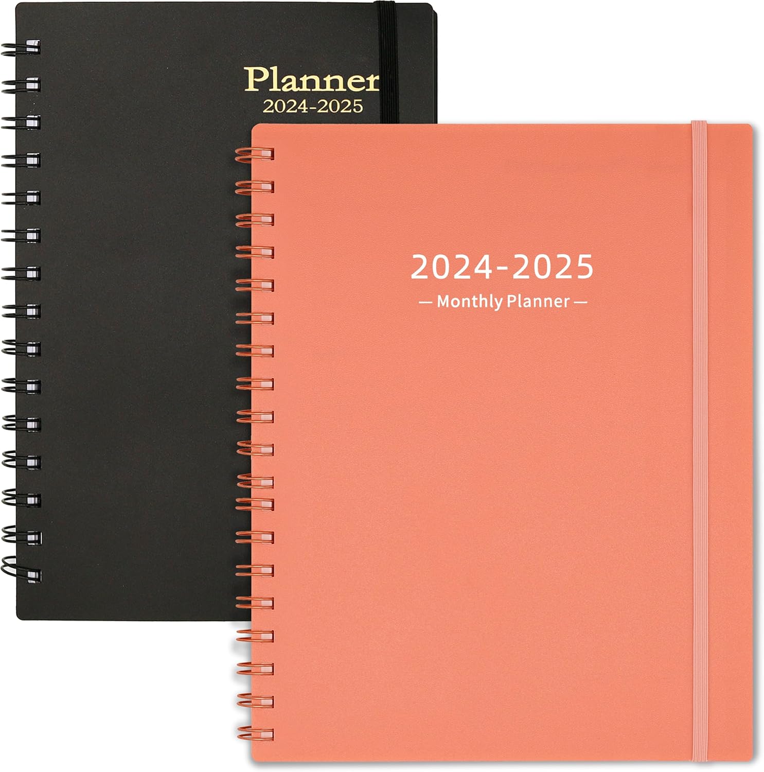 Amazon.com : 18 Months PP Cover Daily Weekly Monthly Planner Black & 18 ...