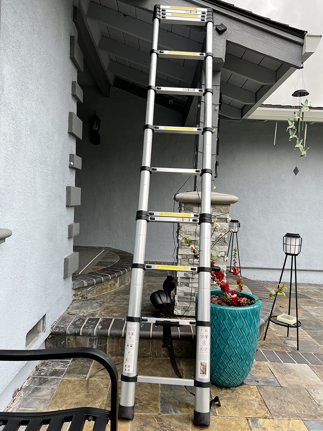 $28/mo - Finance FEETE 16.5FT A Frame Telescoping Ladder, Lightweight ...