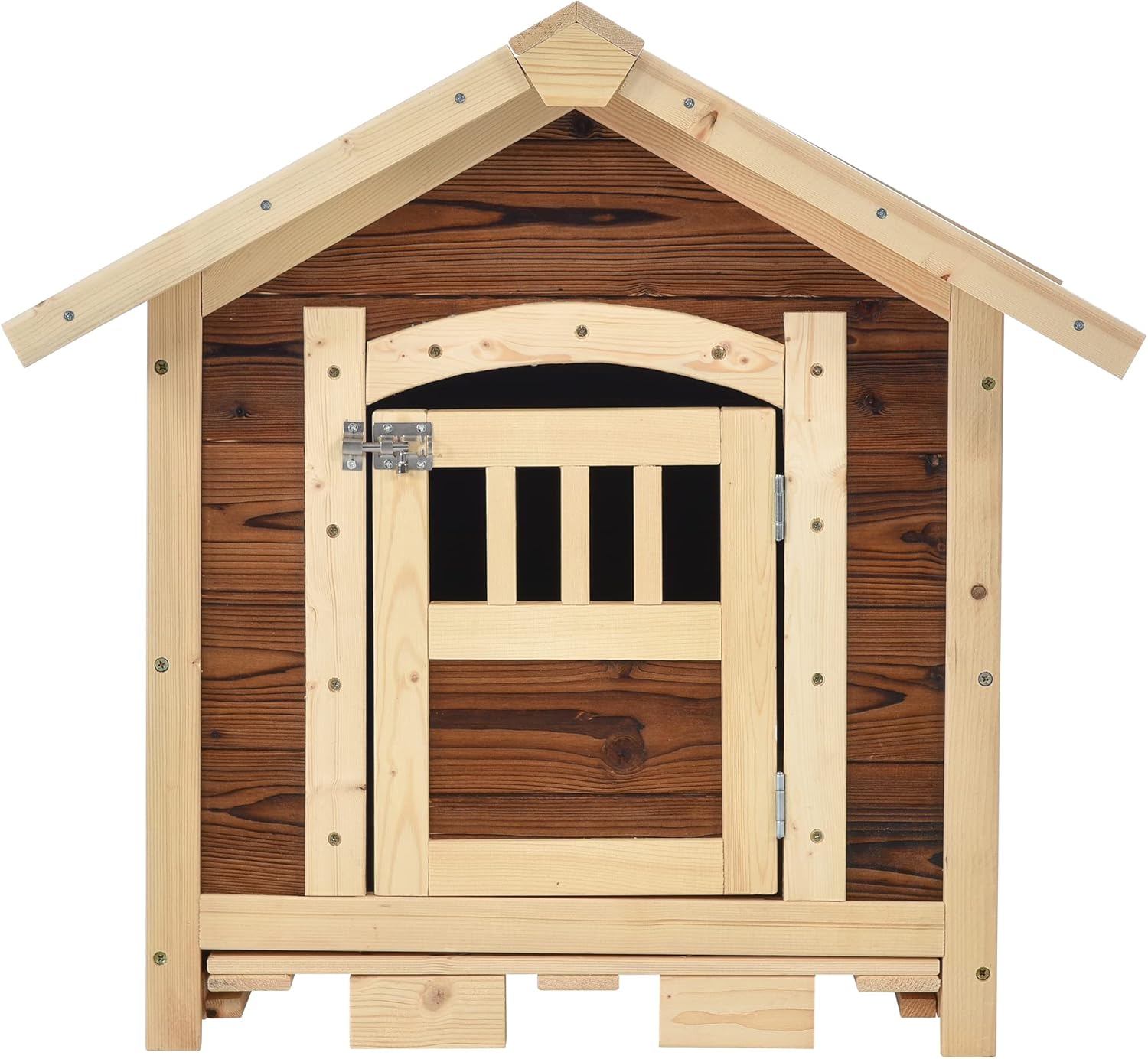 Amazon | OSJ 屋外ハウス 木製 ウッディ犬小屋 キャットハウス 小型犬 ケージ 犬舎 ペットゲージ ドッグパーク お庭用 外飼い ペットサークル ペットハウス 防風 防雨雨よけ 暑 ...