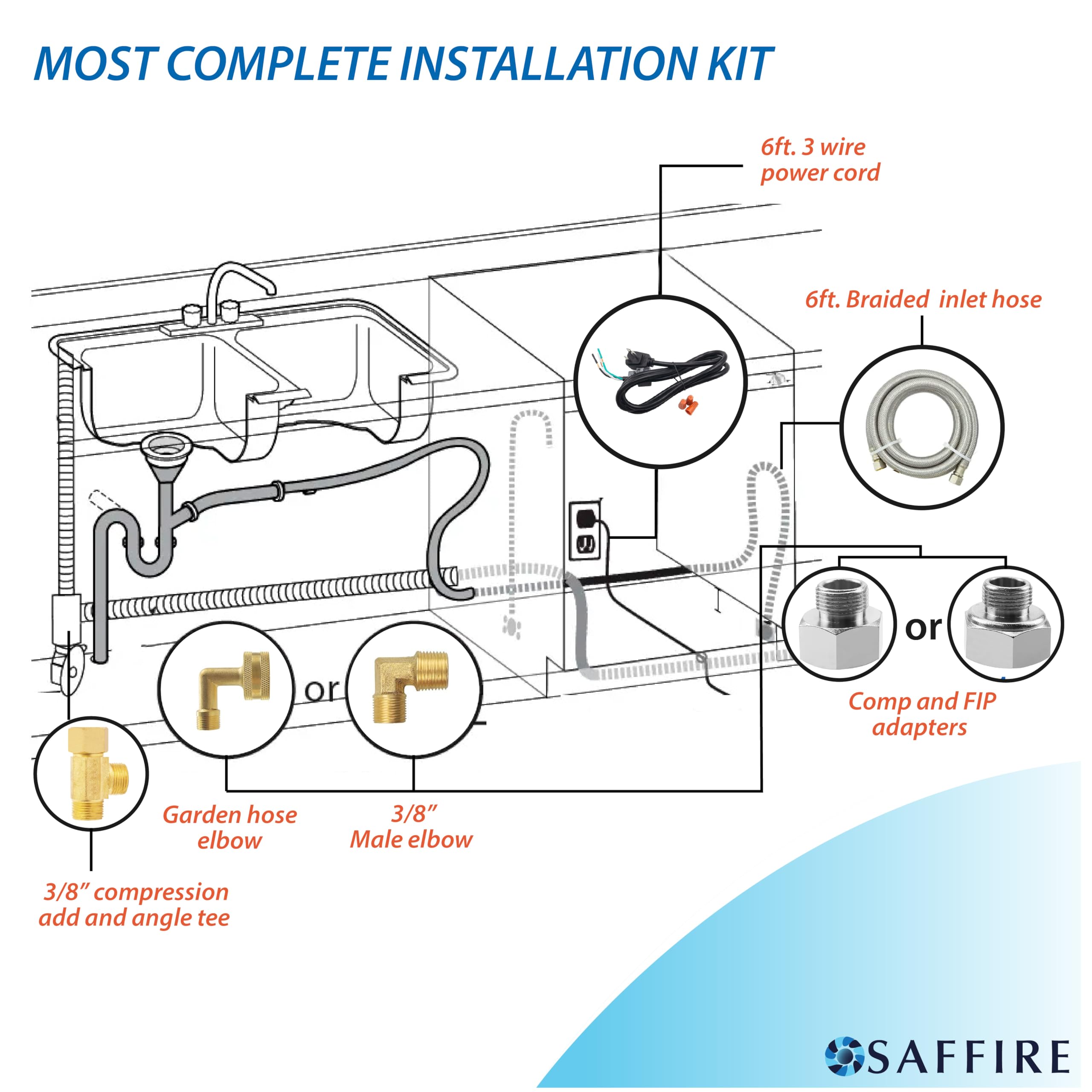 Snapklik.com : Universal Dishwasher Installation Kit, 6 Ft. Stainless ...