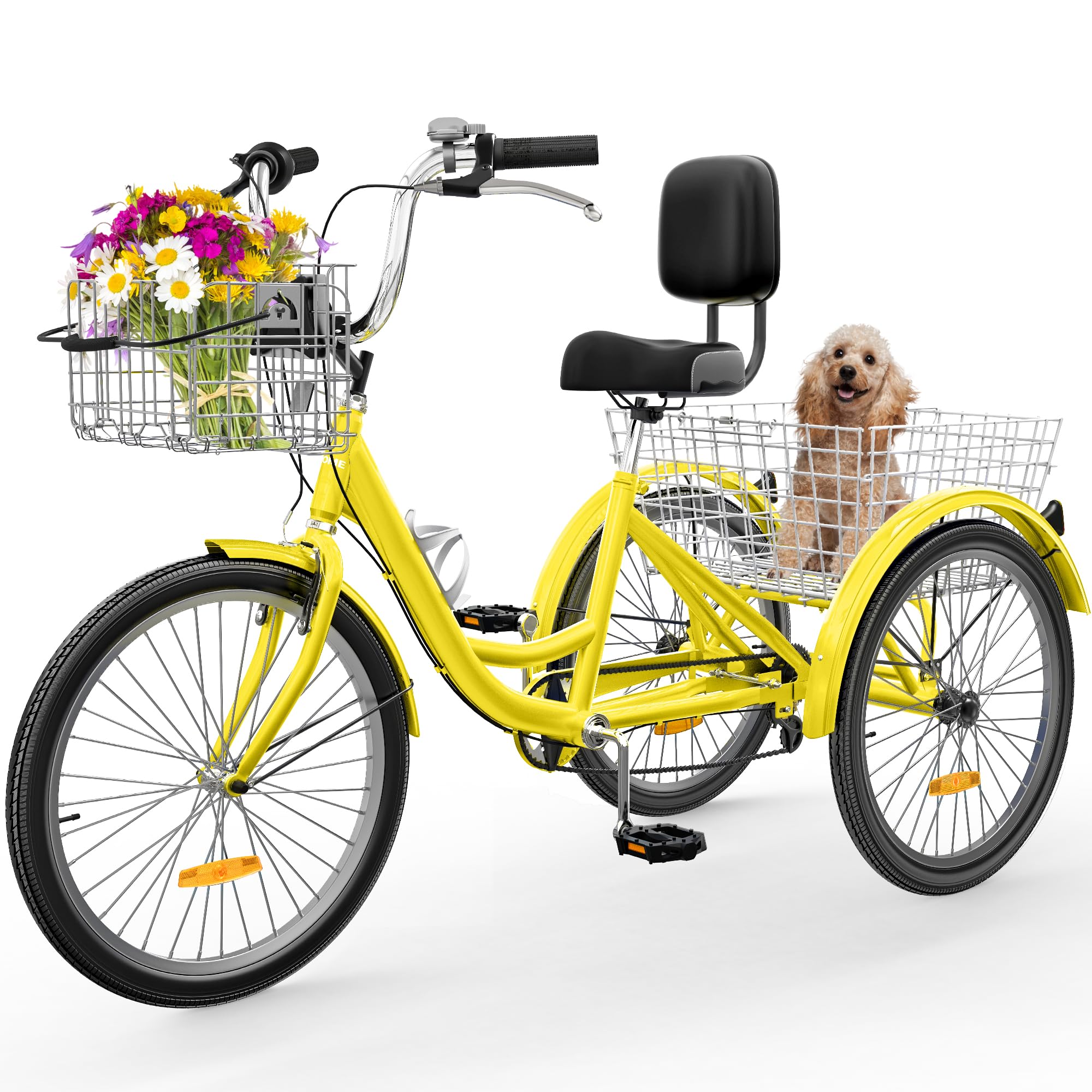 Snapklik.com : YITAHOME Adult Tricycle, 24 & 26 Inch 3 Wheel Bikes, 7 ...