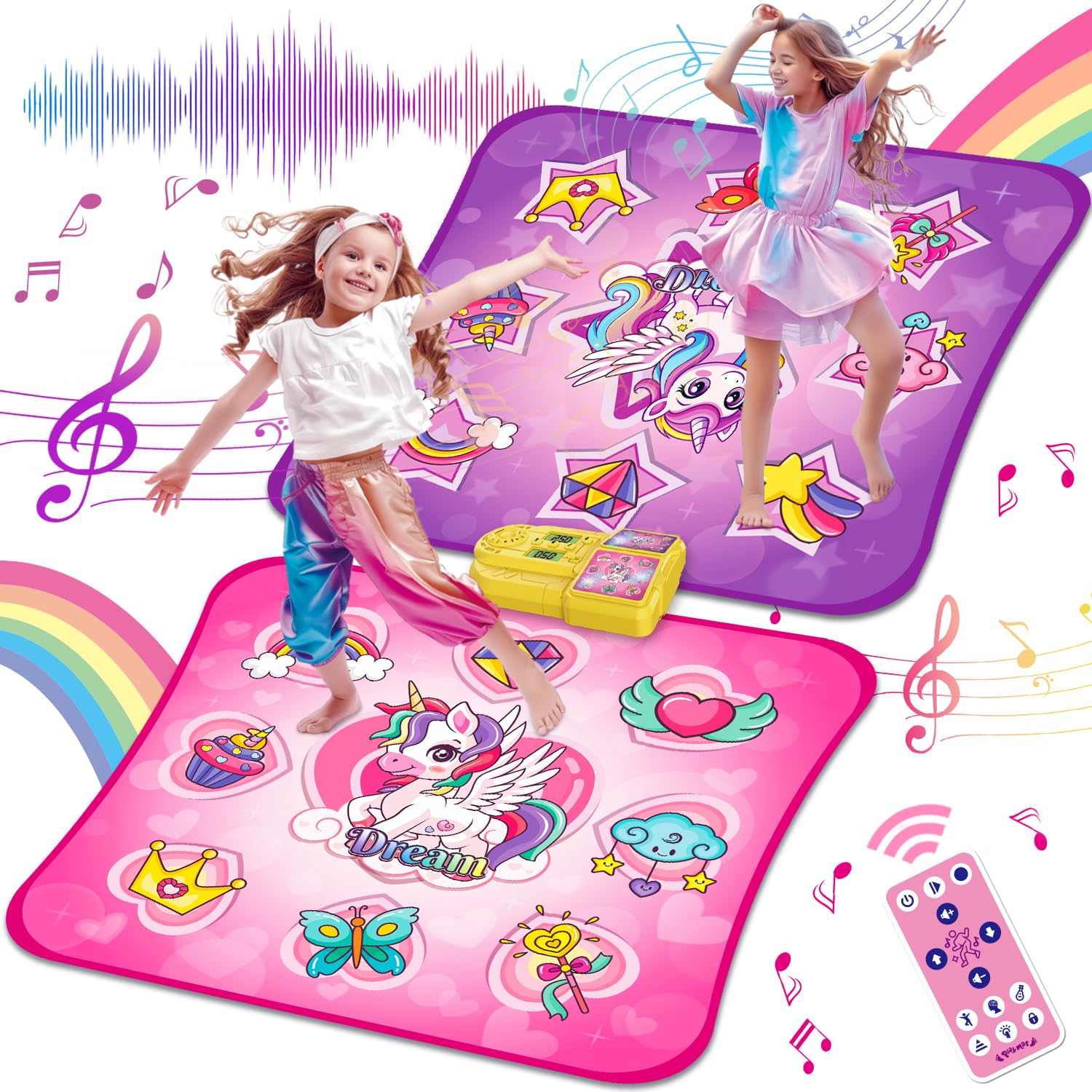 VATOS Dance Mat Toys for Girls - 4 Game Modes & 9 Challenge Levels with ...