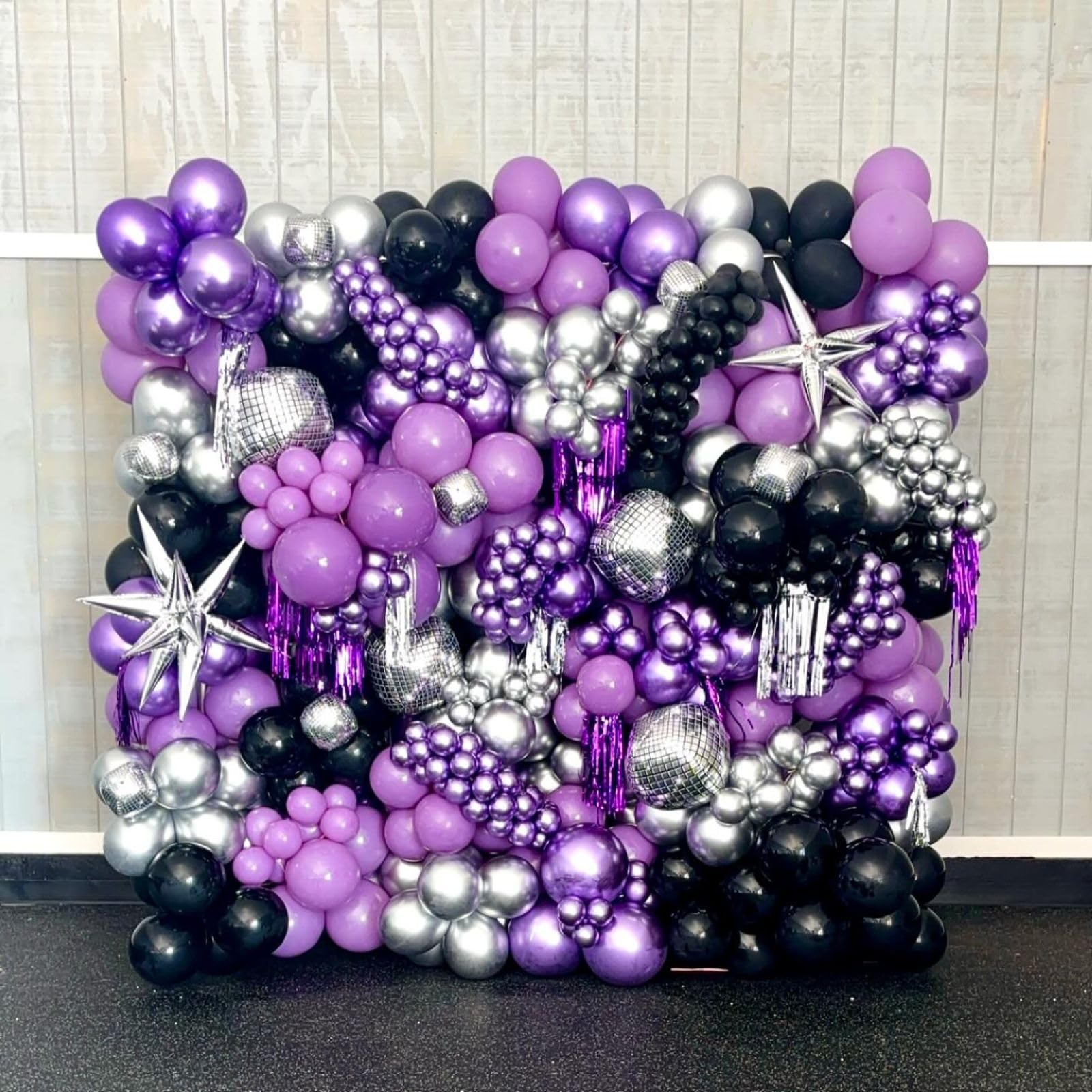 Globos Morados Y Negros 159 Uds. Kit De Arco De Guirnalda De Globos De