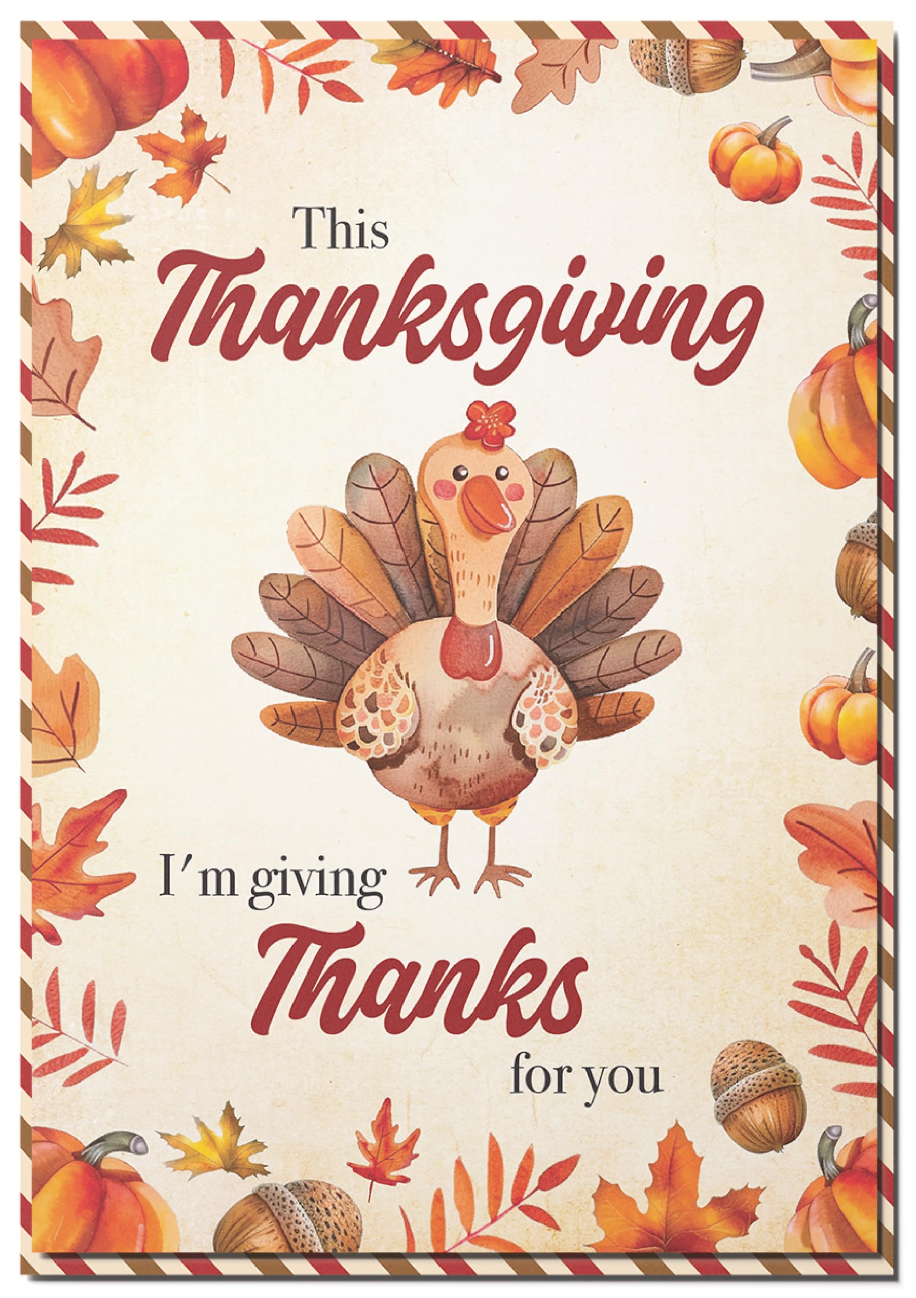 Amazon.com : BlinkWishes Thankful Thanksgiving Greeting Card, Funny Turkey Thanksful Card, Fall ...