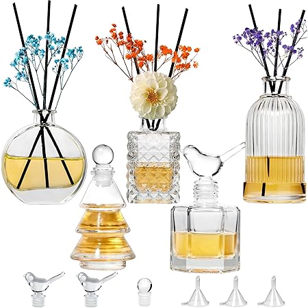 Amazon.com: INFTYLE Gift Set-Glass Diffuser Bottles Set of 5 Reed ...