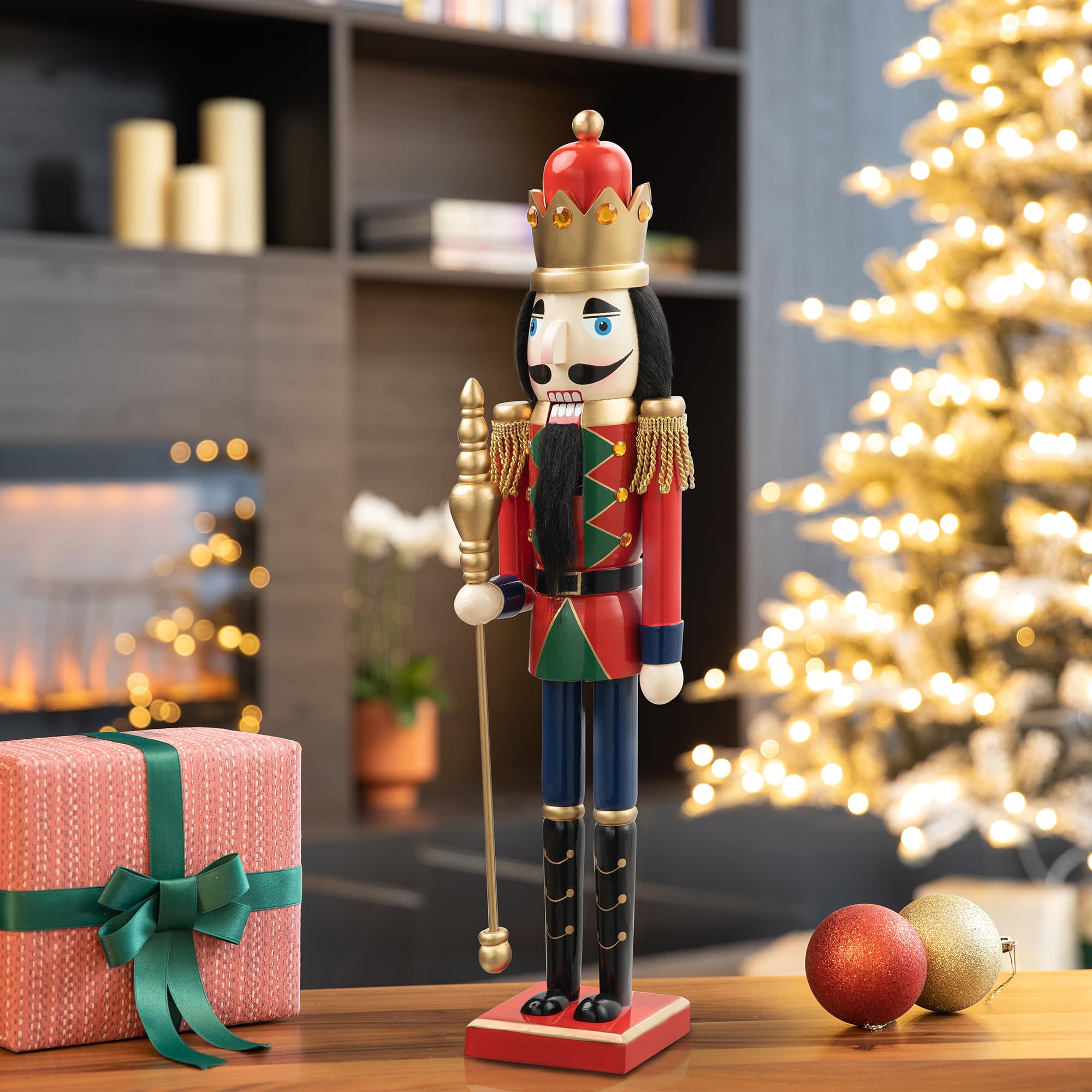 Amazon.com: eUty King Nutcracker Christmas 24" H Wooden Nutcracker ...